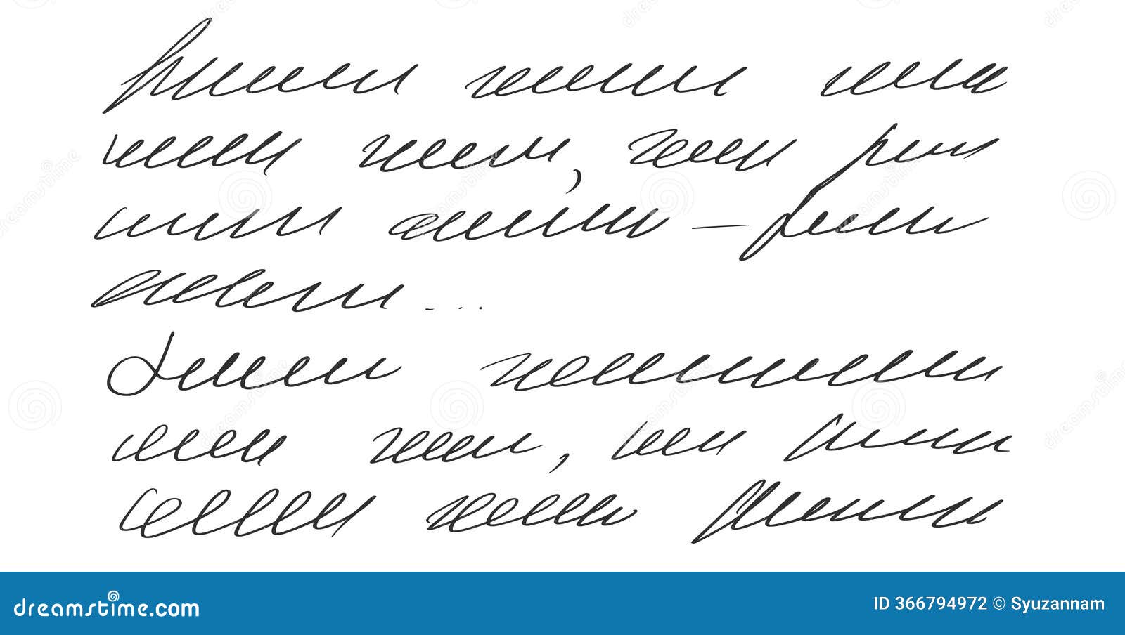 Handwritten Scribble Poem. Freehand Text Note. Unreadable Doodle Letter ...