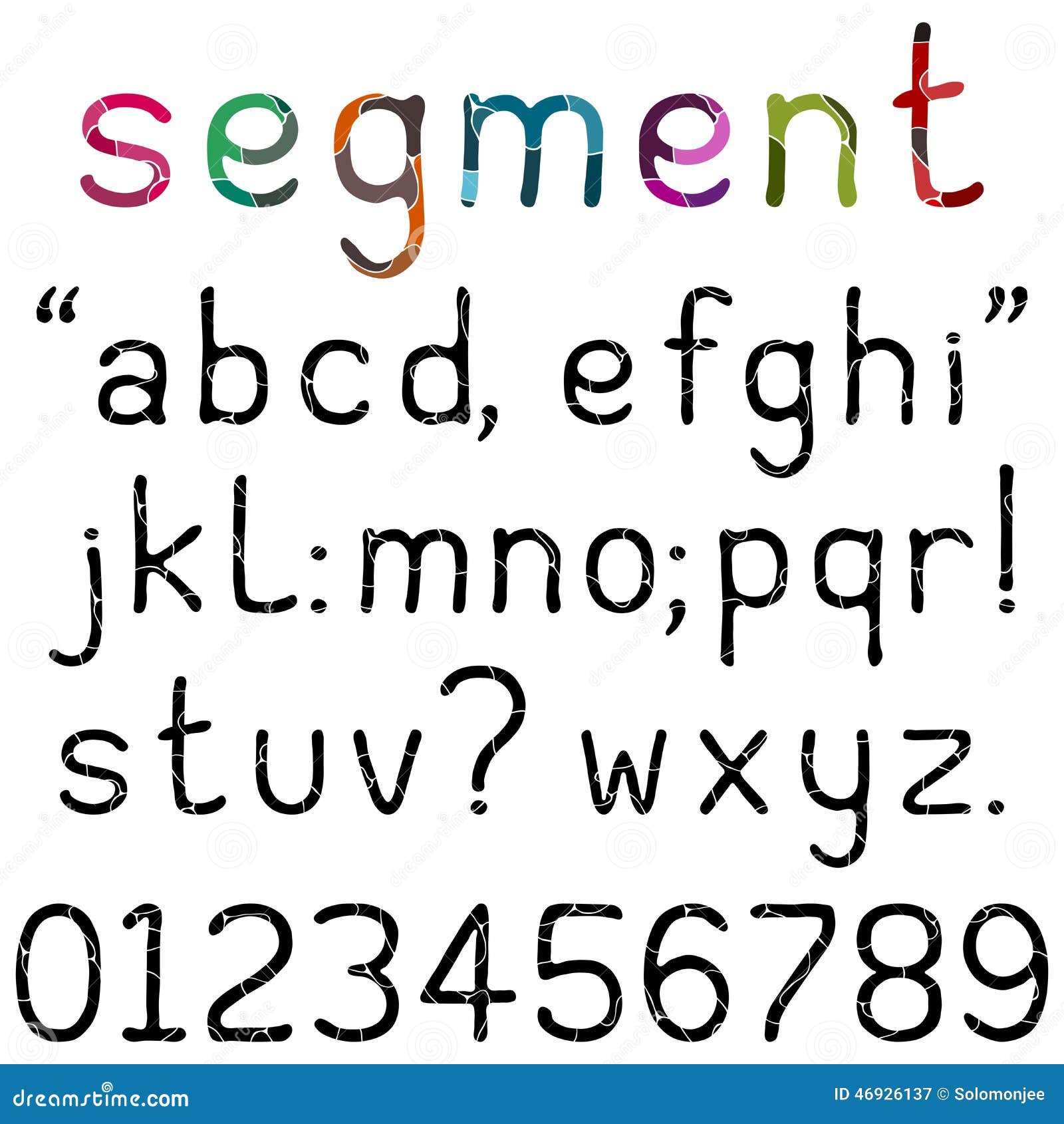 Handwritten Segment Font stock vector. Illustration of broken - 46926137