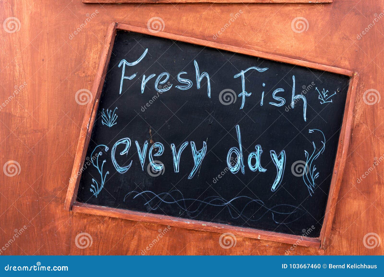 Handwritten Sign - Fresh Fish Every Day Stock Photo - Image of fish ...