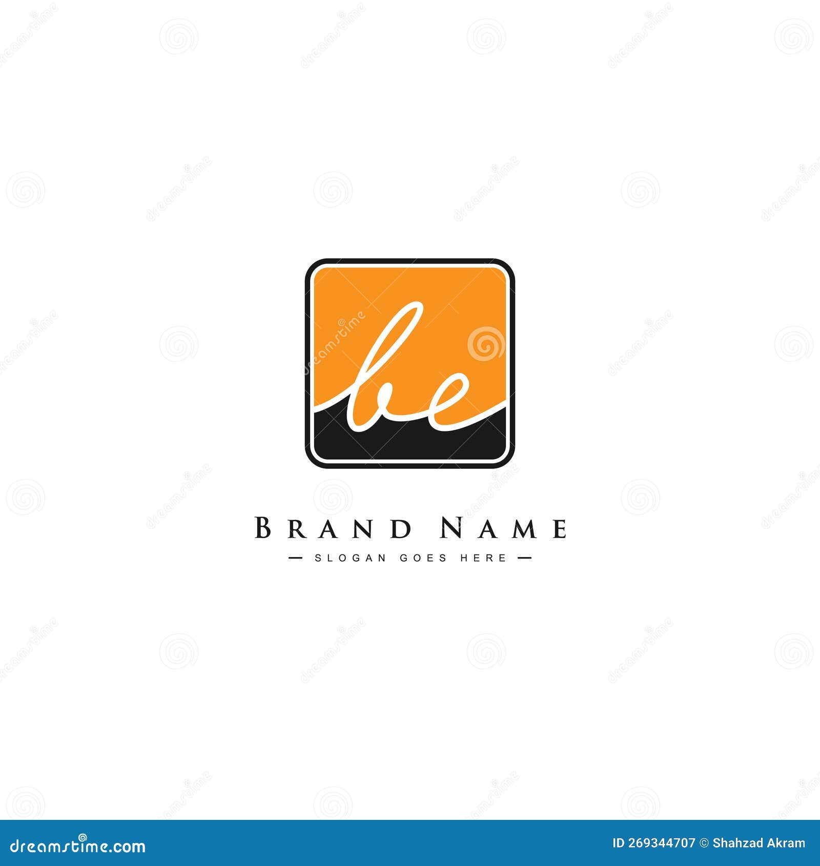 Handwritten Signature Logo for Initial Letter BE - Vector Logo Template ...