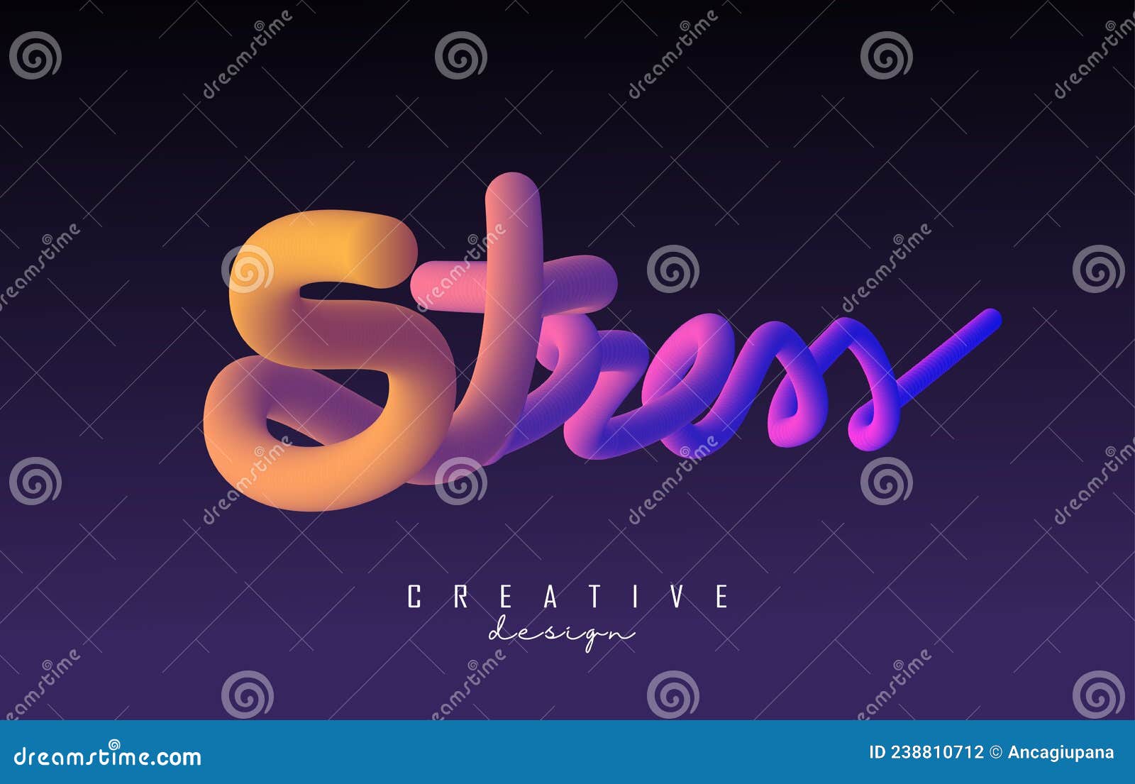 Handwritten Stress Word with Vibrant Colourful 3D Effect. Creative ...