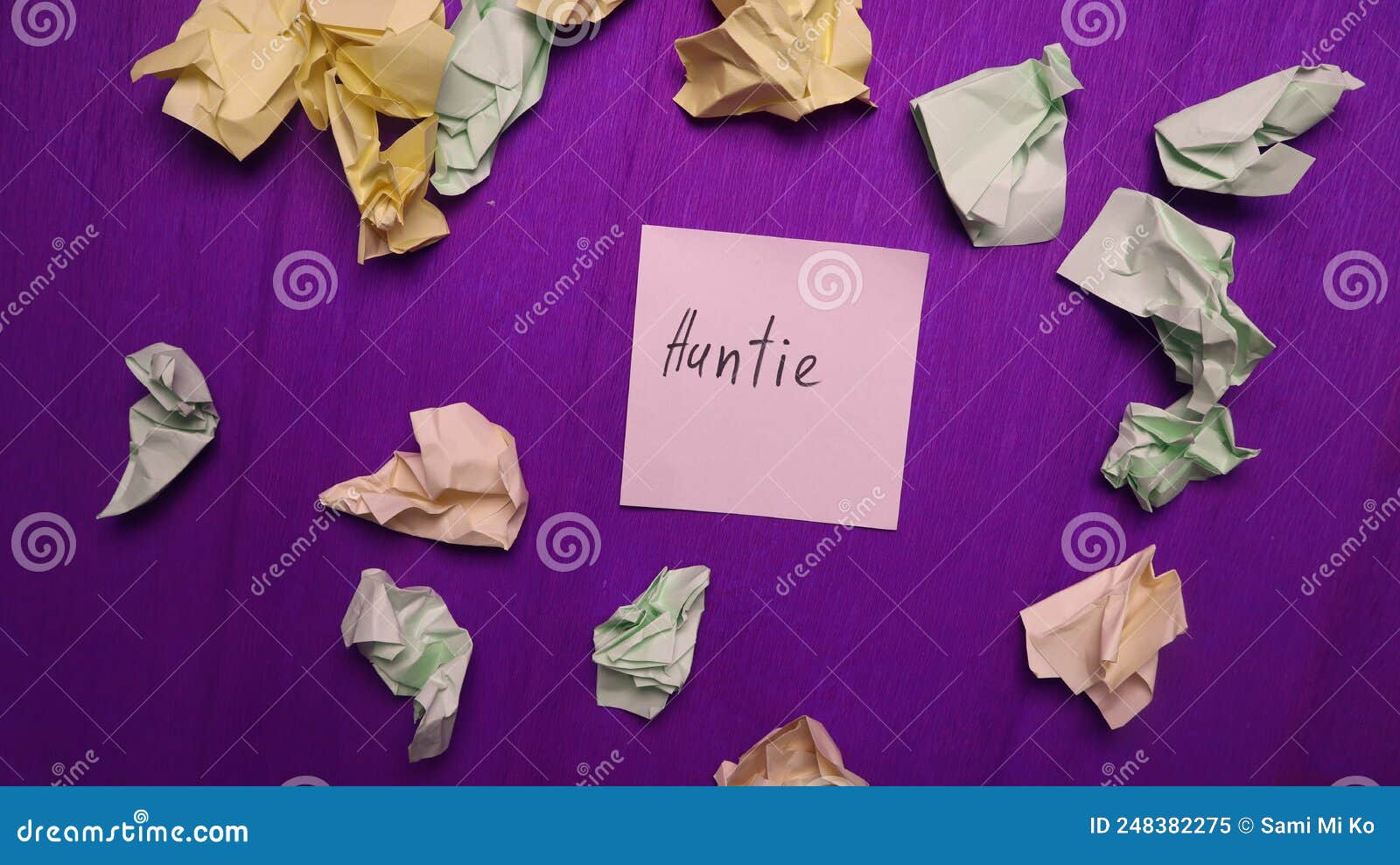 Handwritten Text on "auntie" Sticker Stock Image - Image of text, word ...