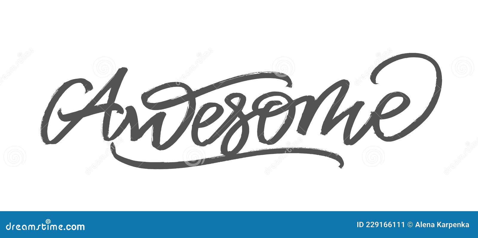 Awesome. Handwritten Words with a Brush. Calligraphy in Vector Stock ...