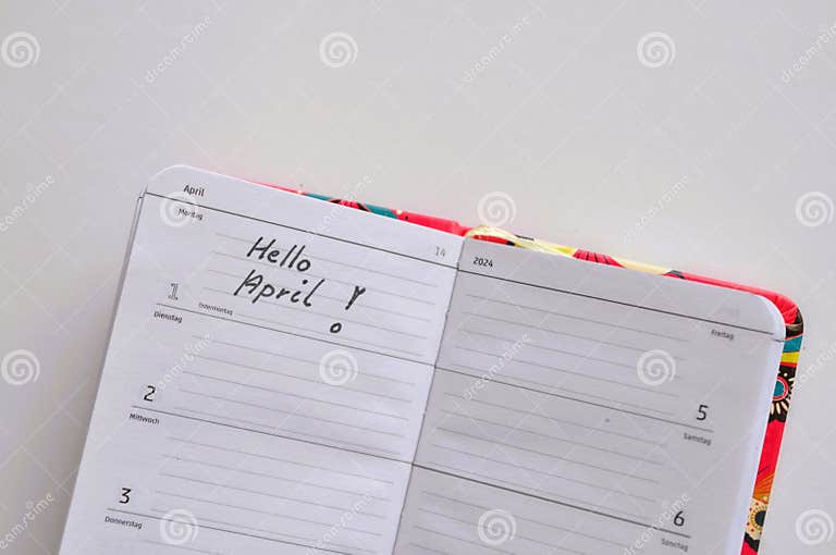 Hello April Write in Calendar Stock Illustration - Illustration of font ...