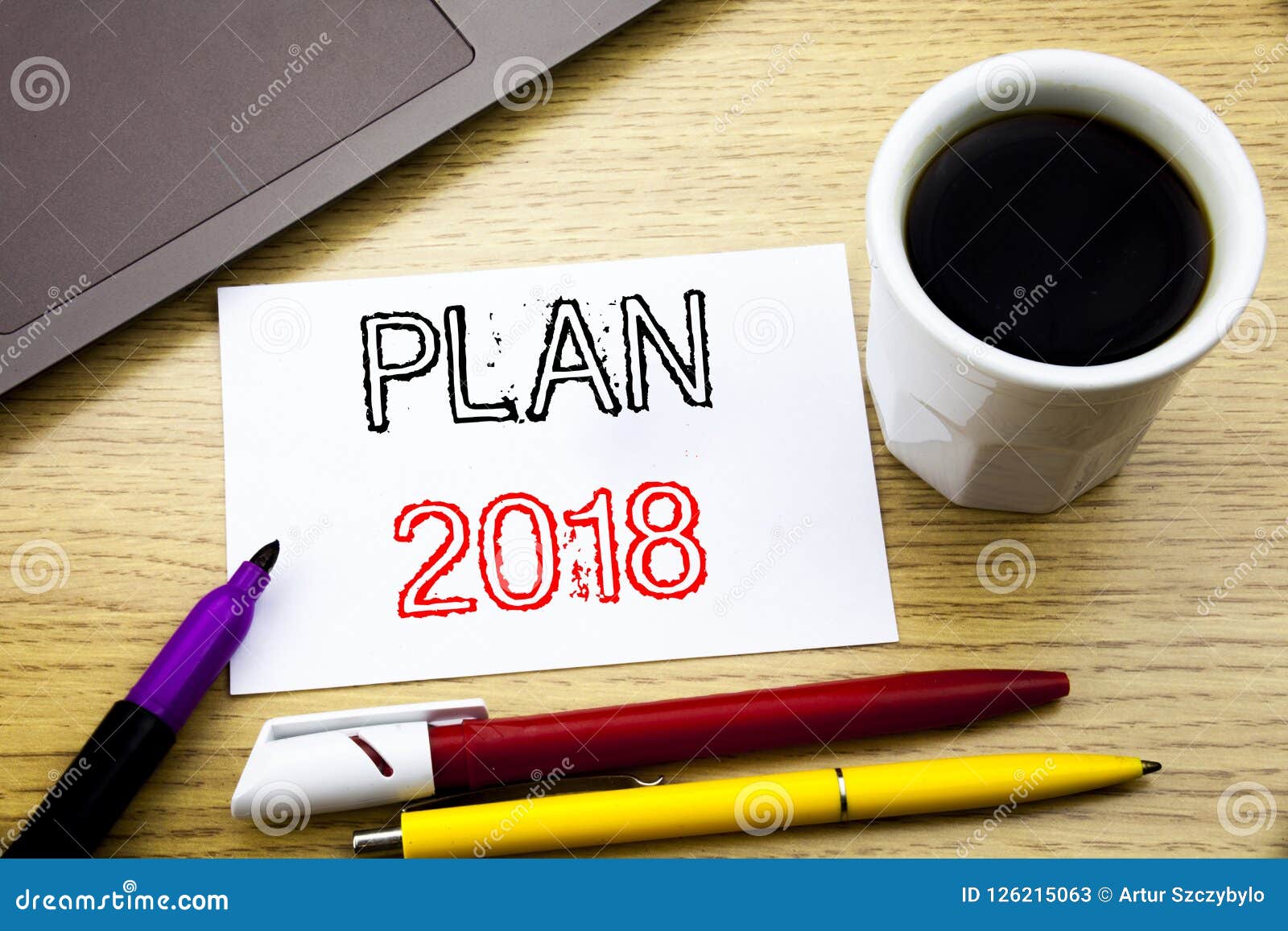 Handwritten Text Caption Showing Plan 2018. Business Concept Writing ...