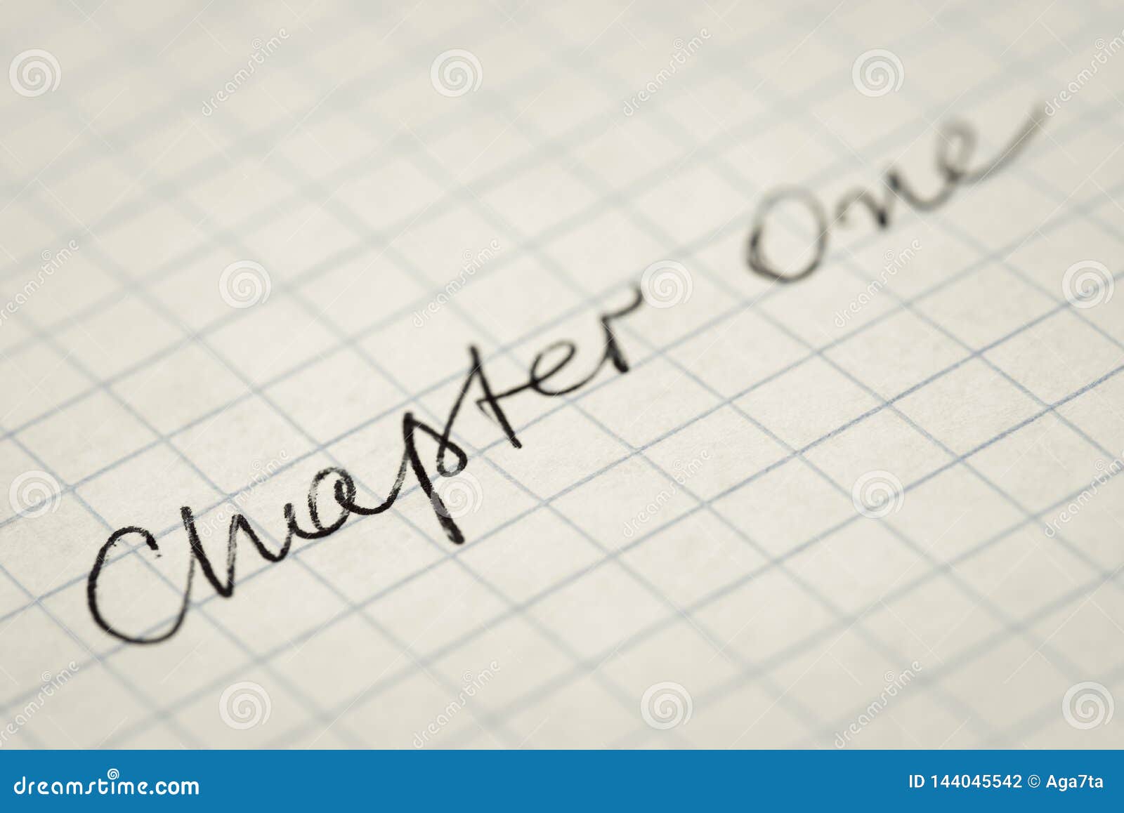 Handwritten Text Chapter One on Squared Paper Macro Stock Photo - Image ...