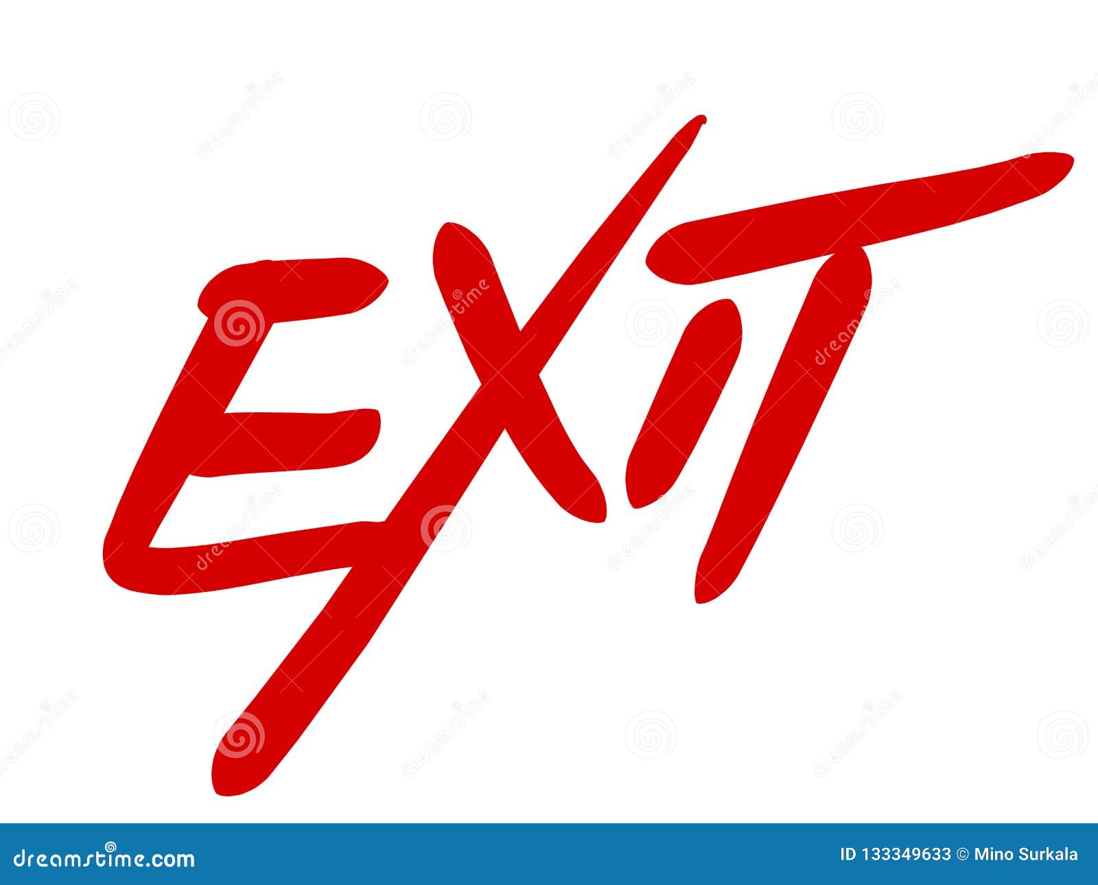 Handwritten Text EXIT with a Dynamic Red Font Stock Illustration ...