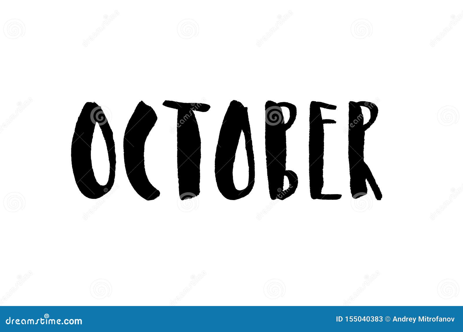 October. Handwritten Text. Modern Calligraphy Stock Illustration ...