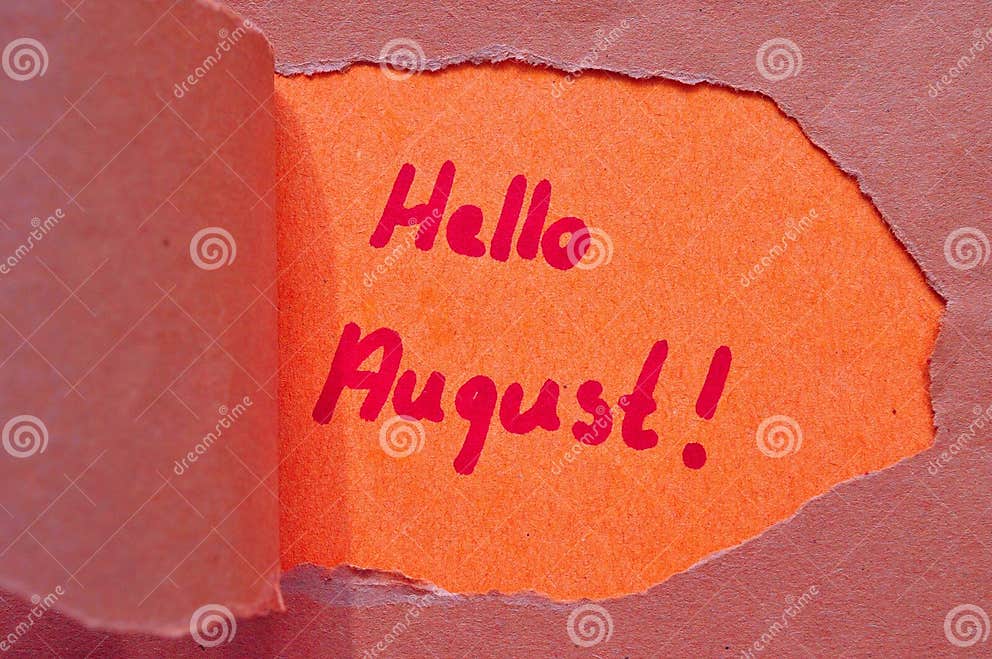 Hello august background stock image. Image of number - 334695355