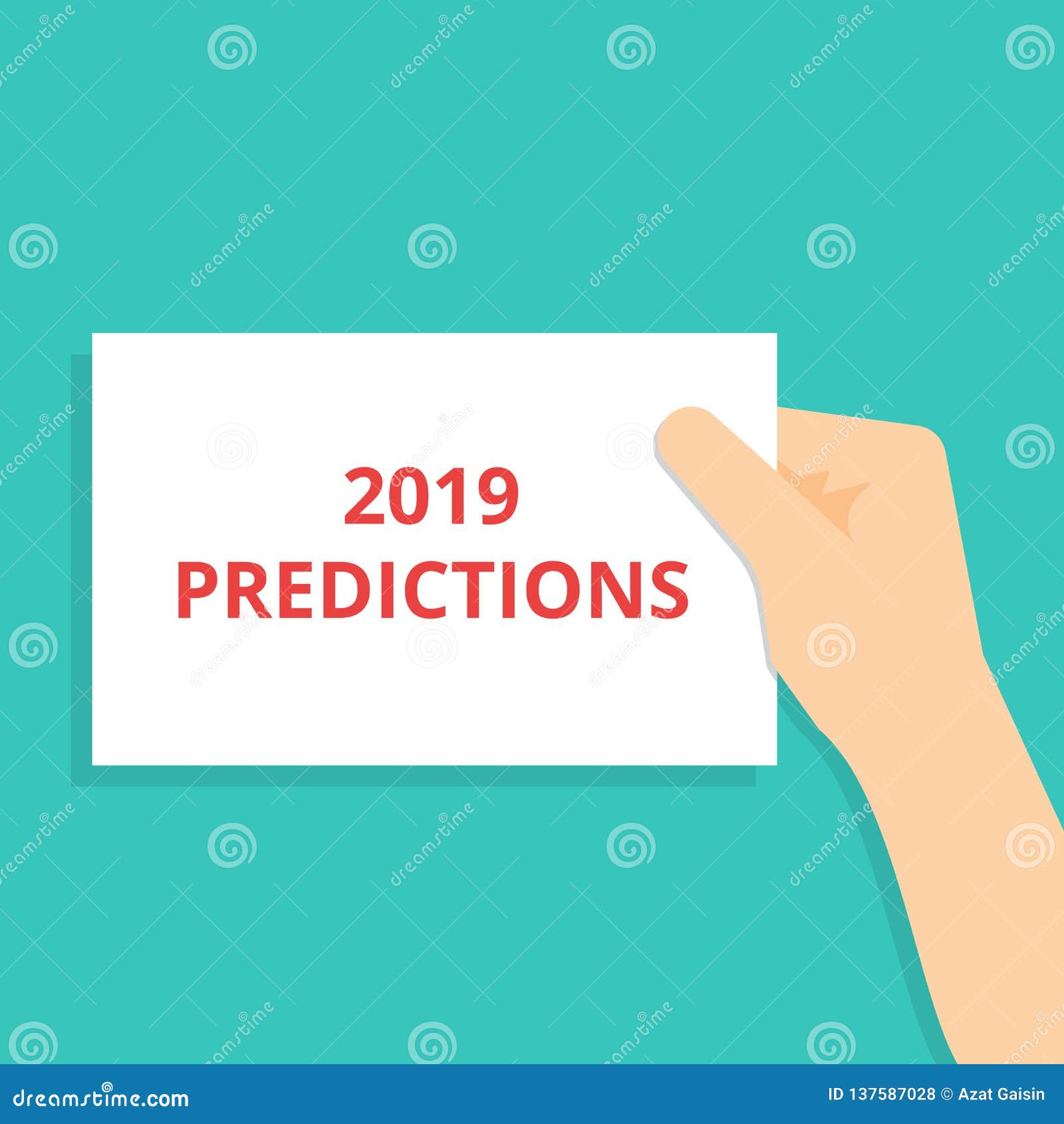 Handwritten Text Showing 2019 Predictions Stock Illustration ...