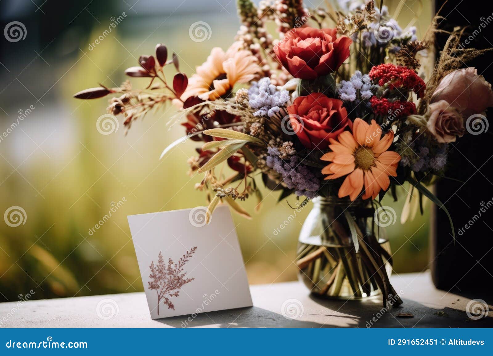 Handwritten Thank You Note Next To a Bouquet Stock Image - Image of ...