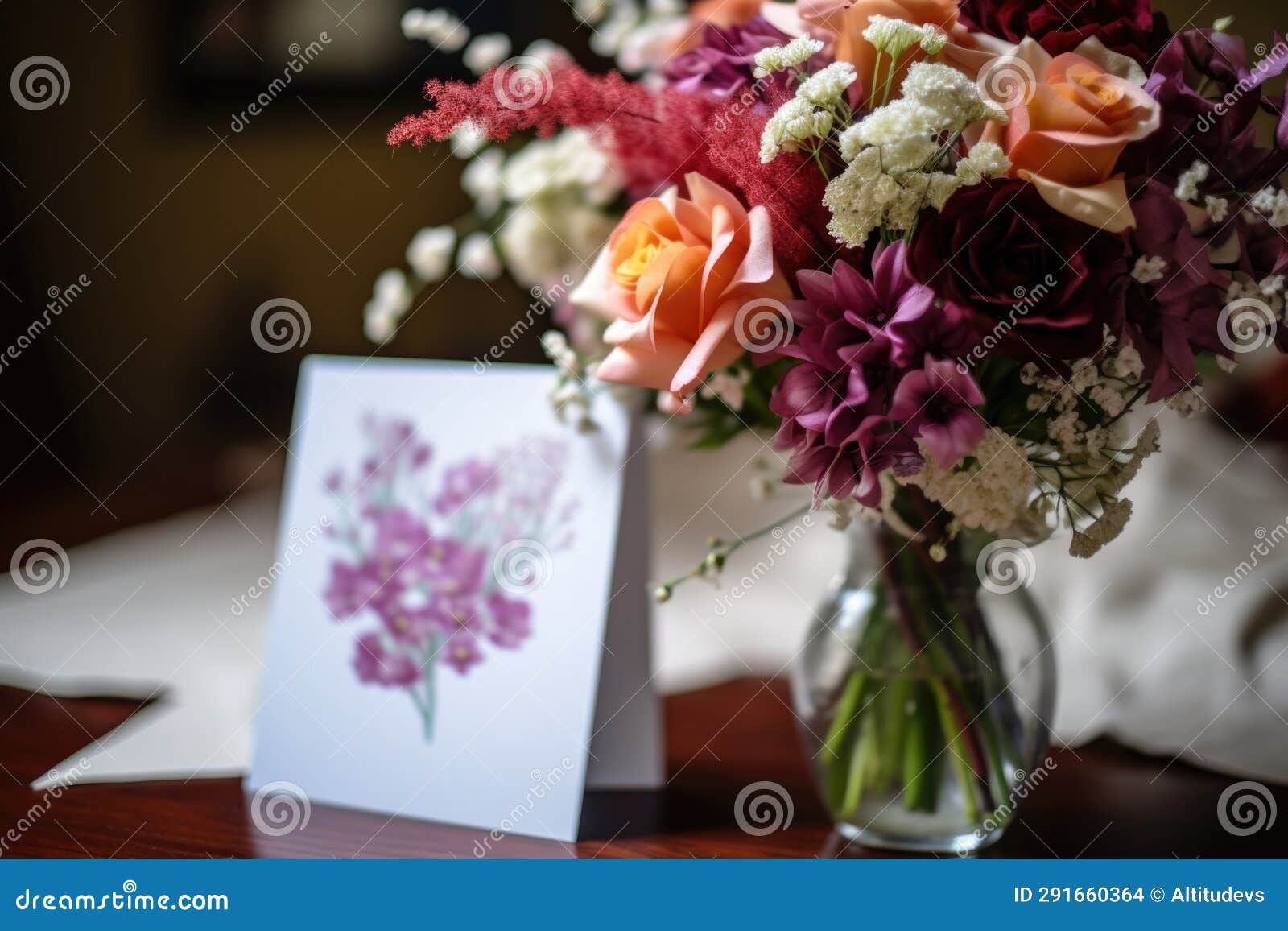 Handwritten Thank You Note Next To a Bouquet Stock Photo - Image of ...
