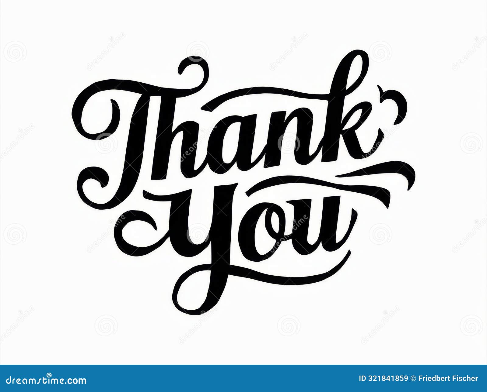 Handwritten Thank You Typography in Elegant Script on White Background ...