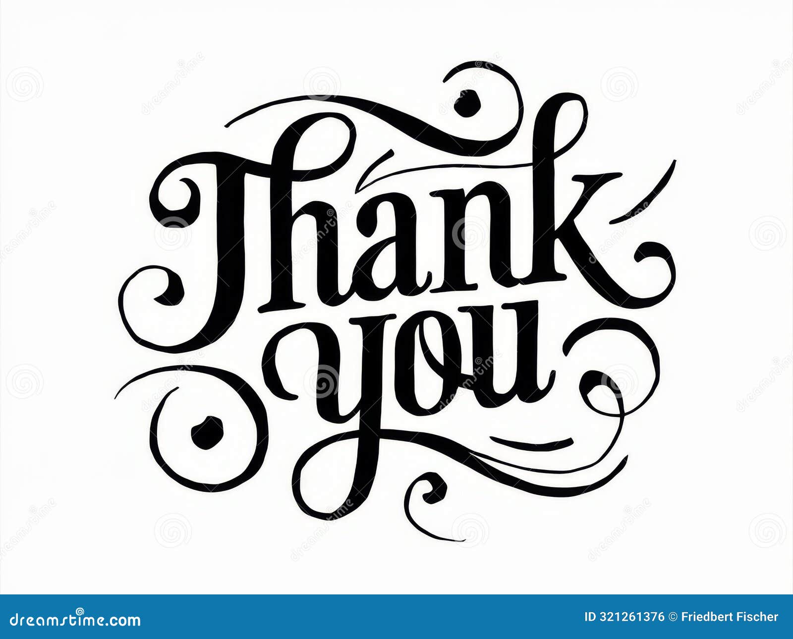 Handwritten Thank You Typography in Elegant Script on White Background ...