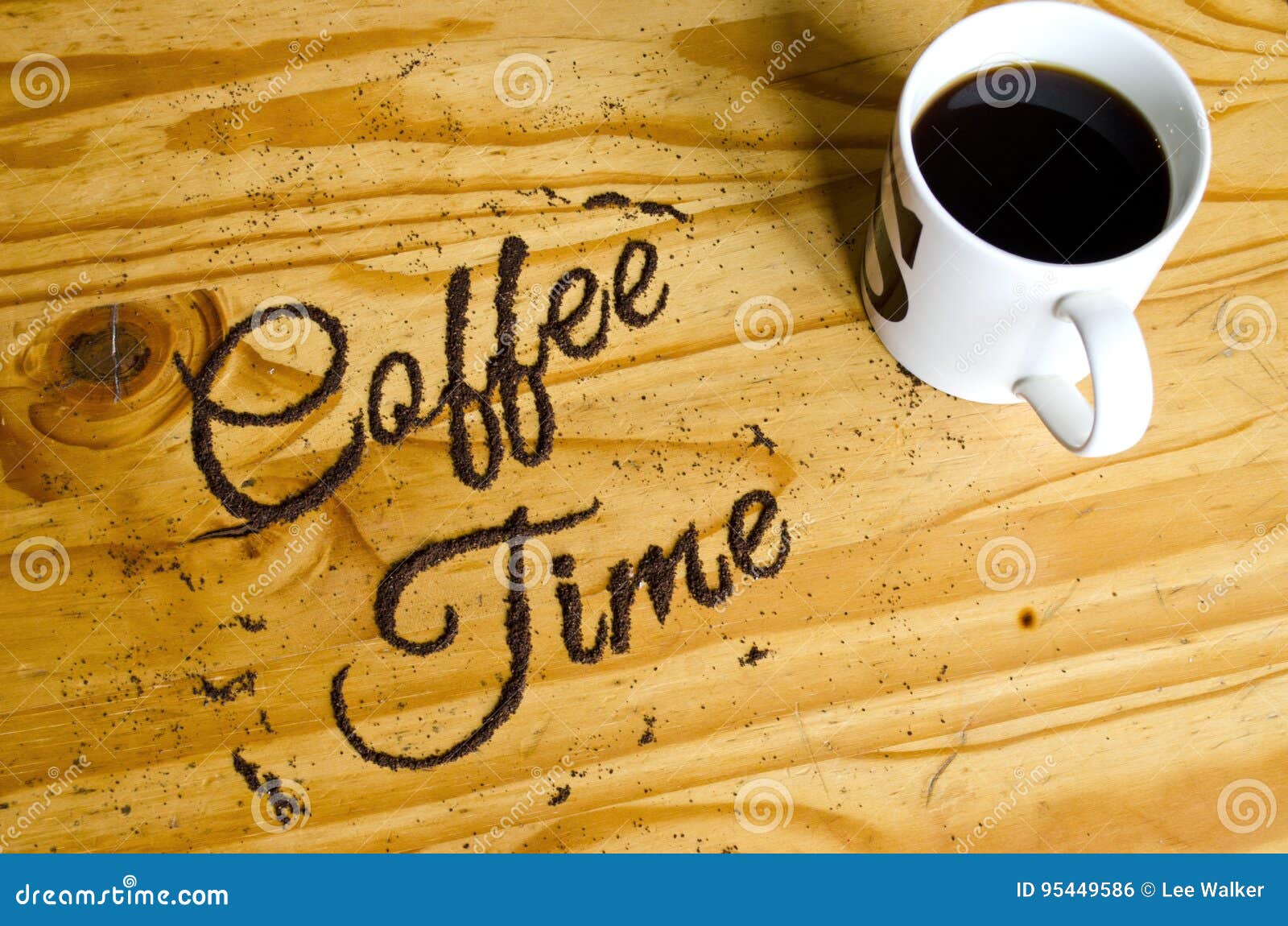 Coffee Time Typography Design Stock Photo - Image of coffee, write ...
