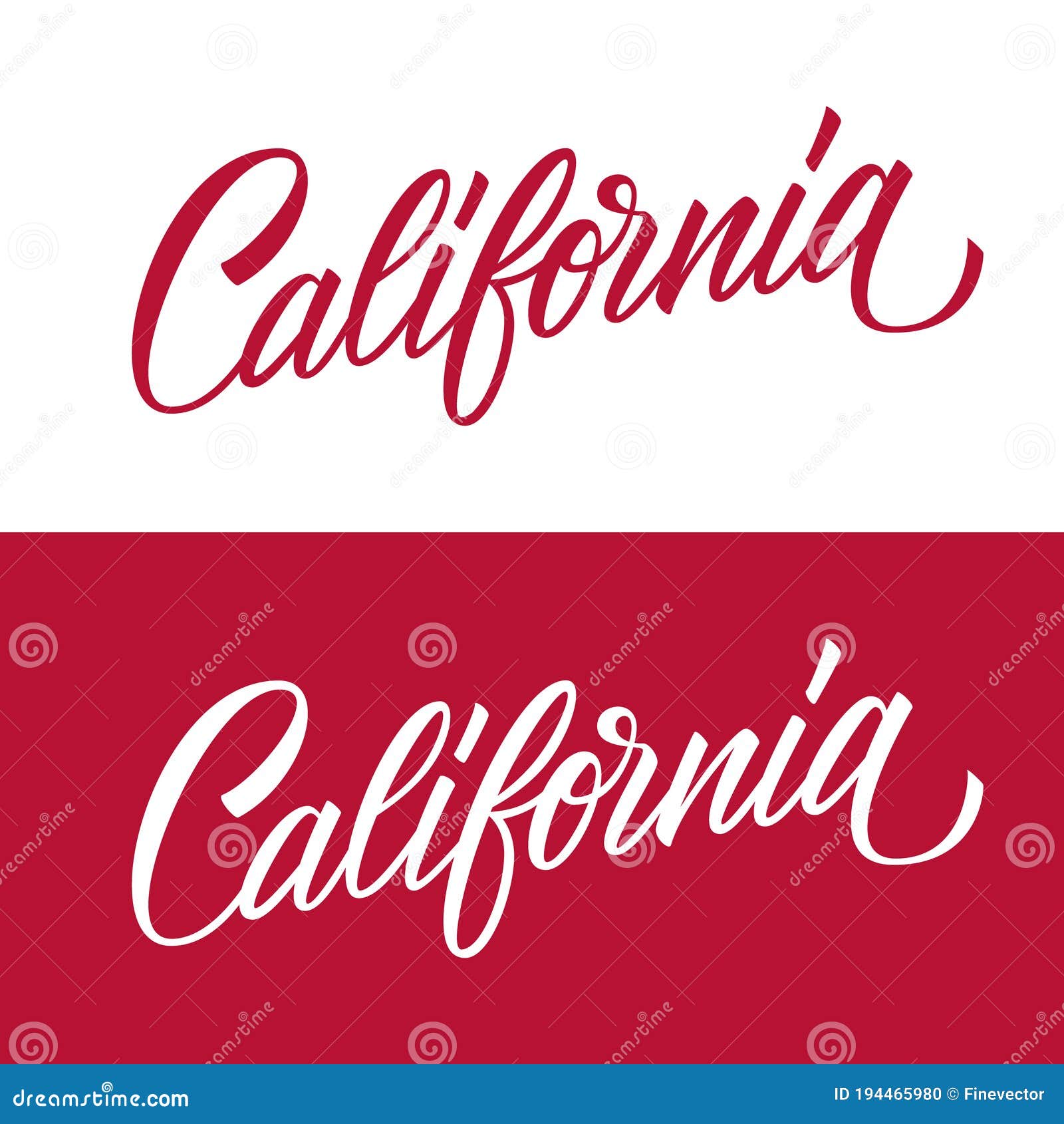 Handwritten U.S. State Name California. Calligraphic Element for Your ...