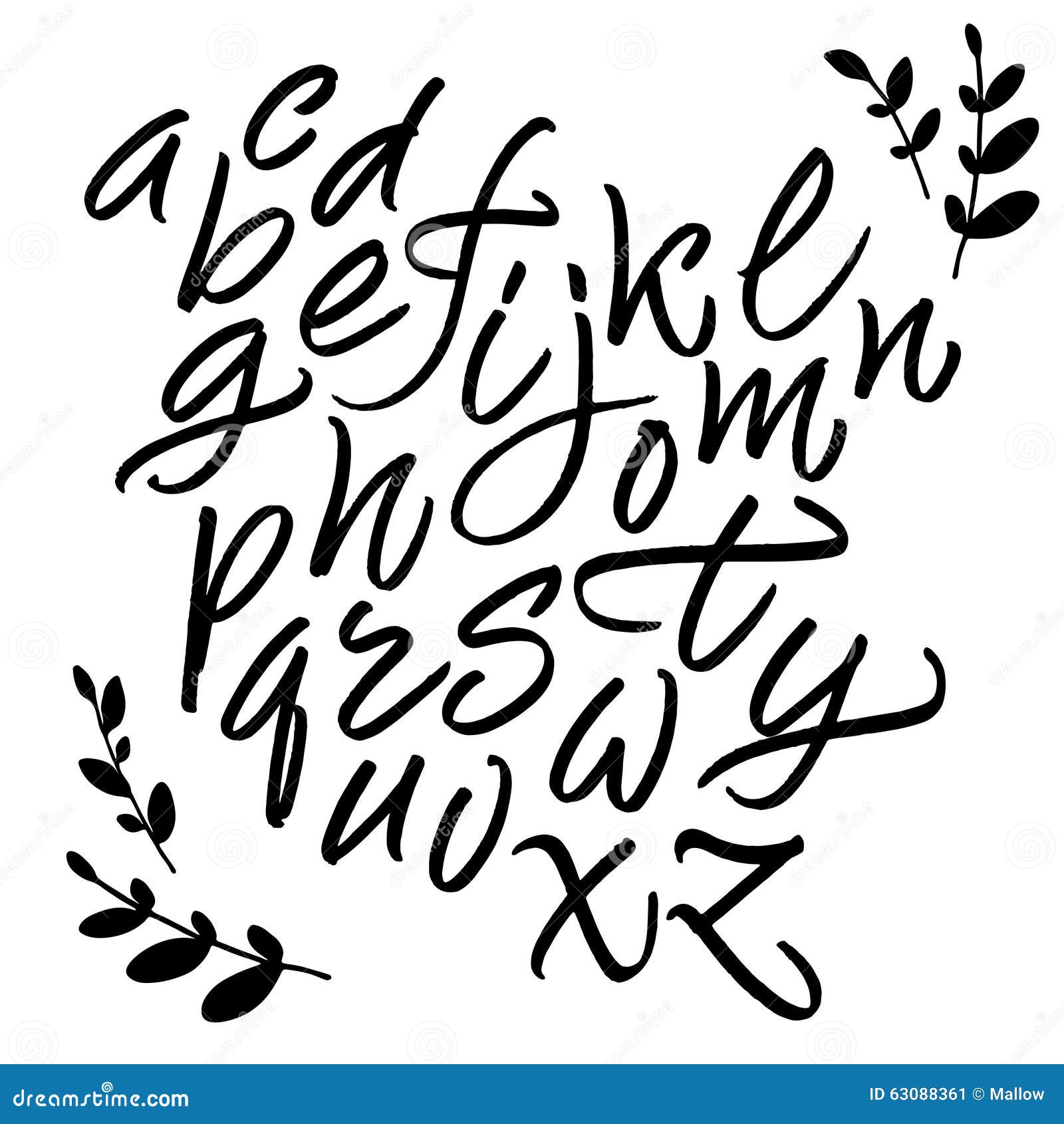 Handwritten Vector Alphabet Stock Vector - Illustration of lowercase ...