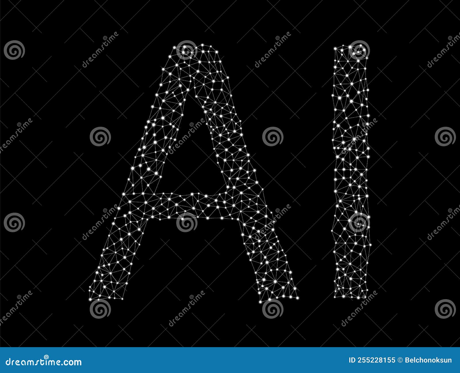 Vector Background with Artificial Intelligence AI Letters Stock Vector ...