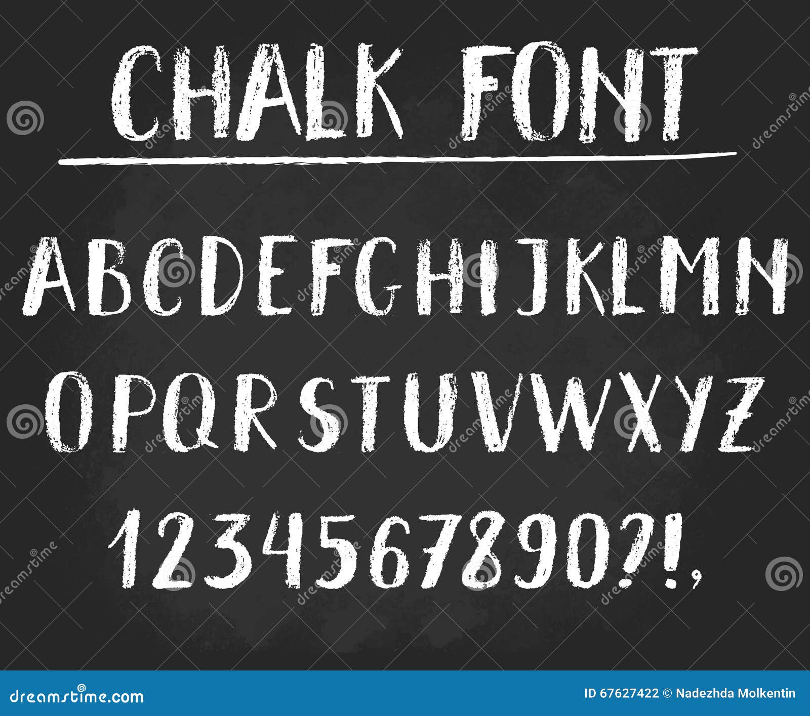 Handwritten Vector Chalked Alphabet. Stock Vector - Illustration of ...