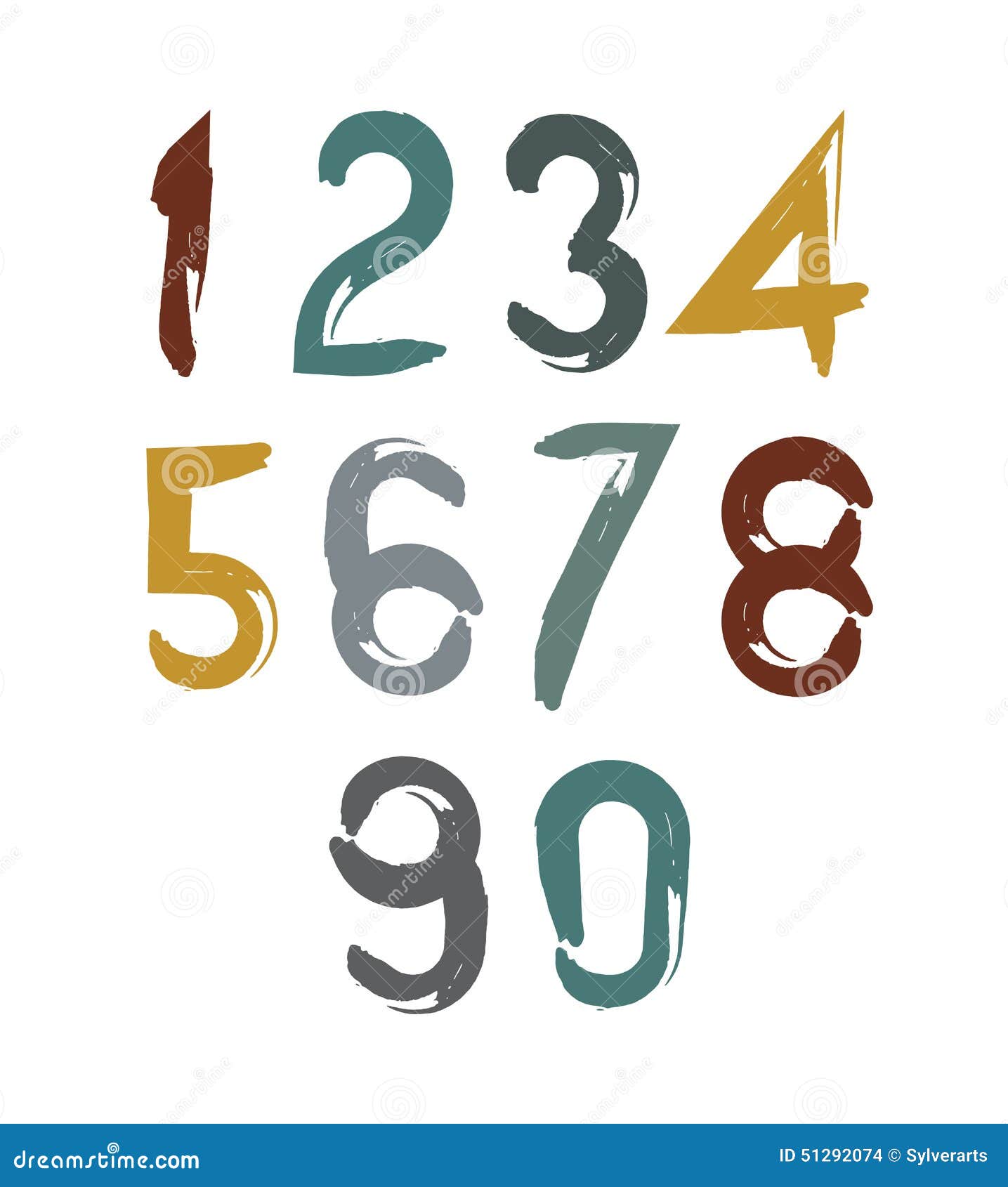 Handwritten Vector Numbers Isolated on White Background Stock Vector ...