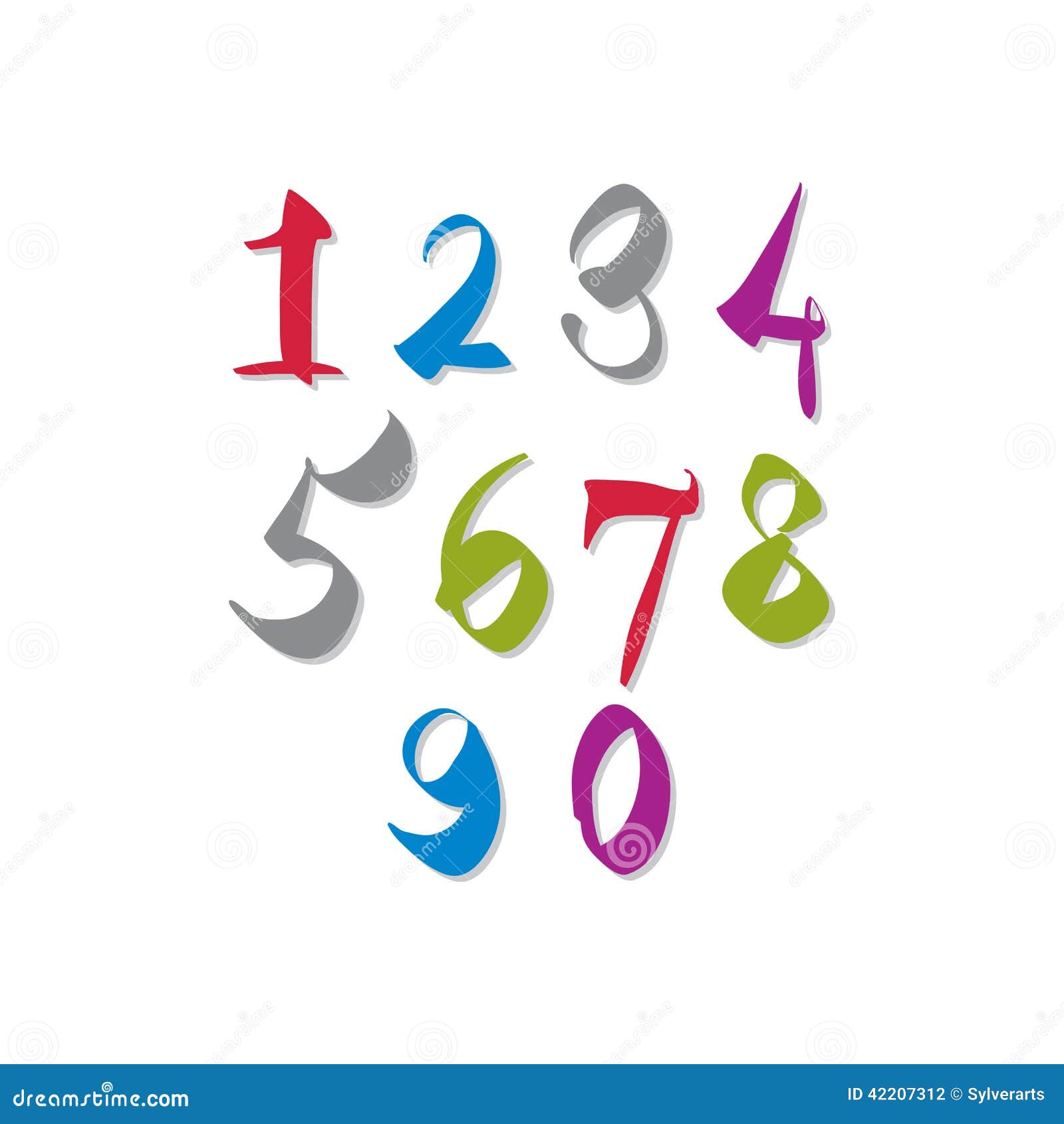 Handwritten Vector Numbers. Stock Vector - Illustration of logic, learn ...