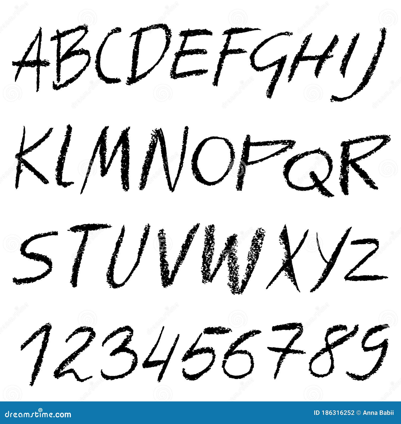 Handwritten Vector Pensil Alphabet. Pensil Texture. Modern Hand Drawn ...