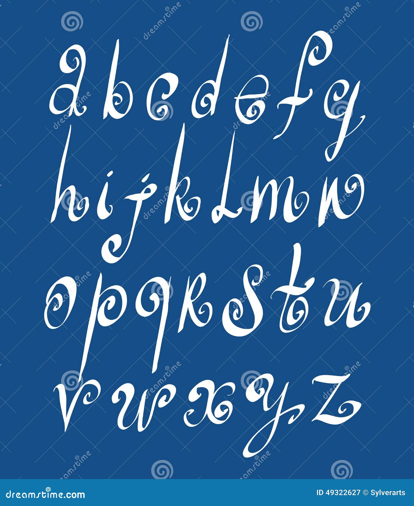 Handwritten Vector Script, Alphabet Letters Set. Stock Vector ...