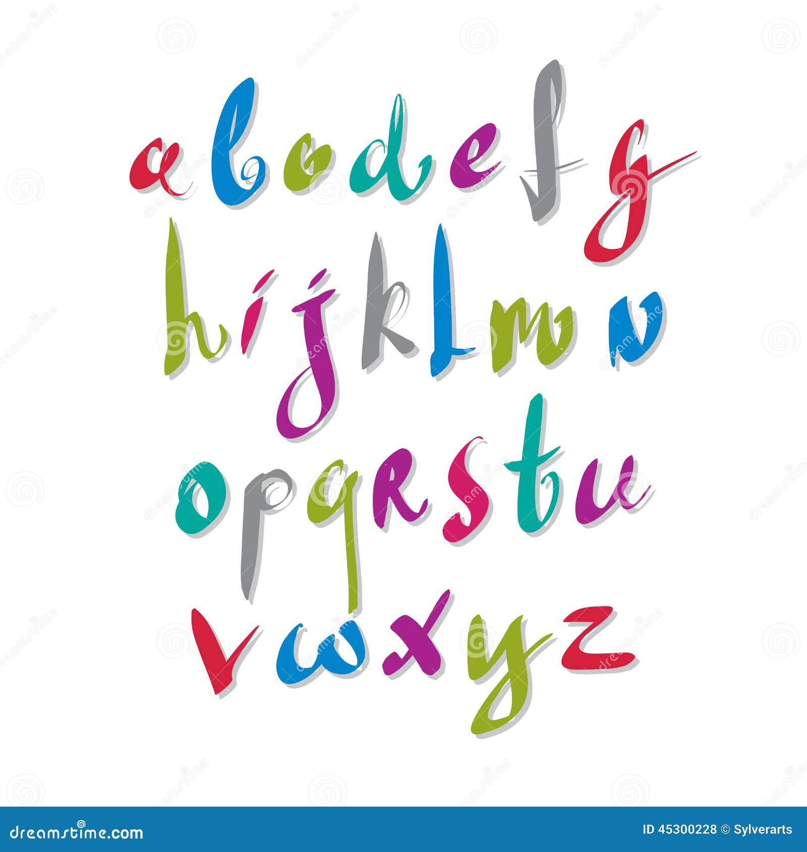 Vector Script, Modern Tall Freaky Alphabet Letters Set With Para ...