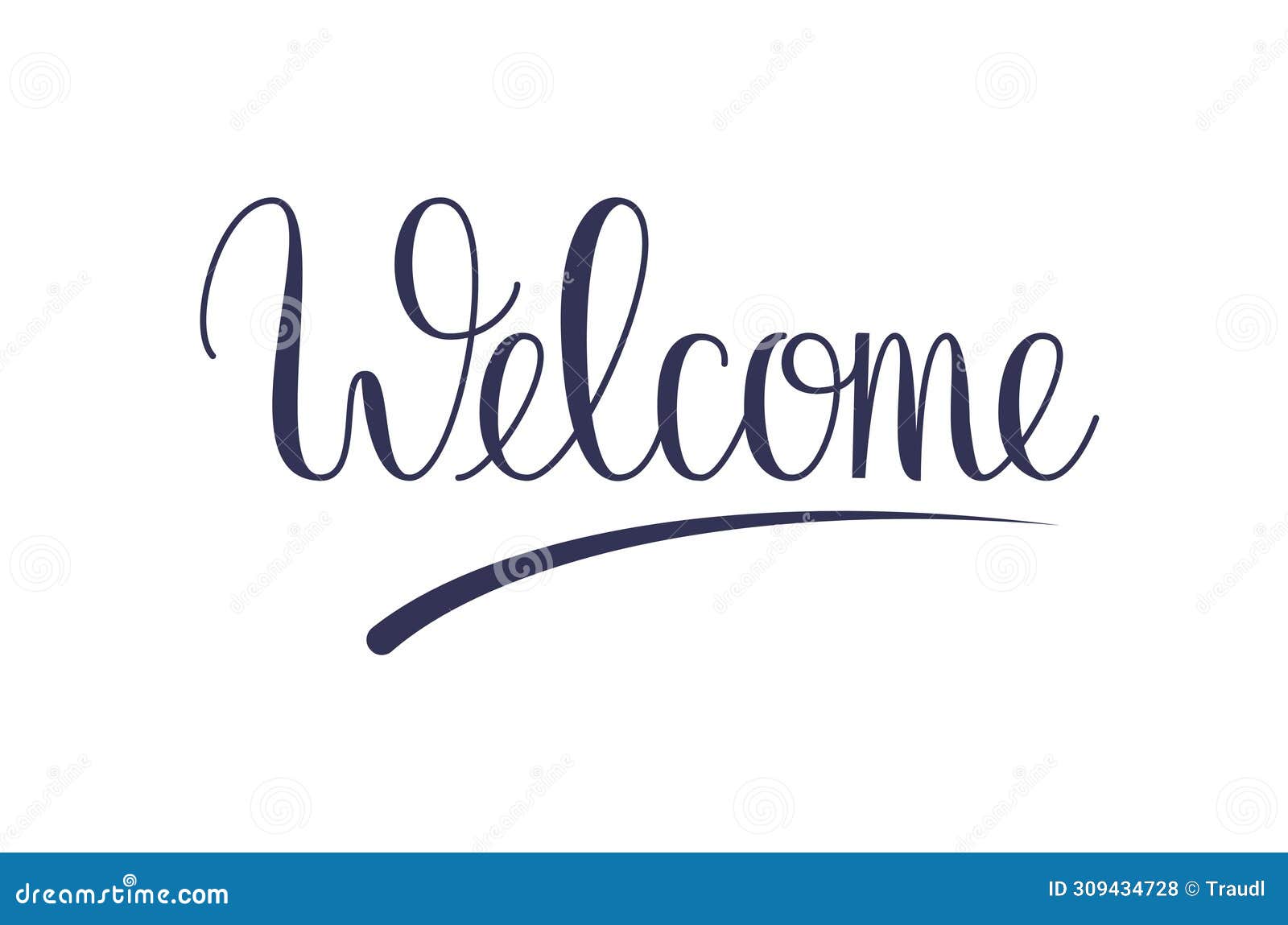 Handwritten Welcome Sign on White Background. Vector Illustration ...