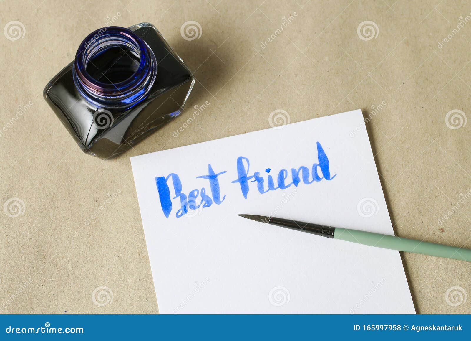 Handwritten Words: Best Friend Stock Photo - Image of card, blank ...