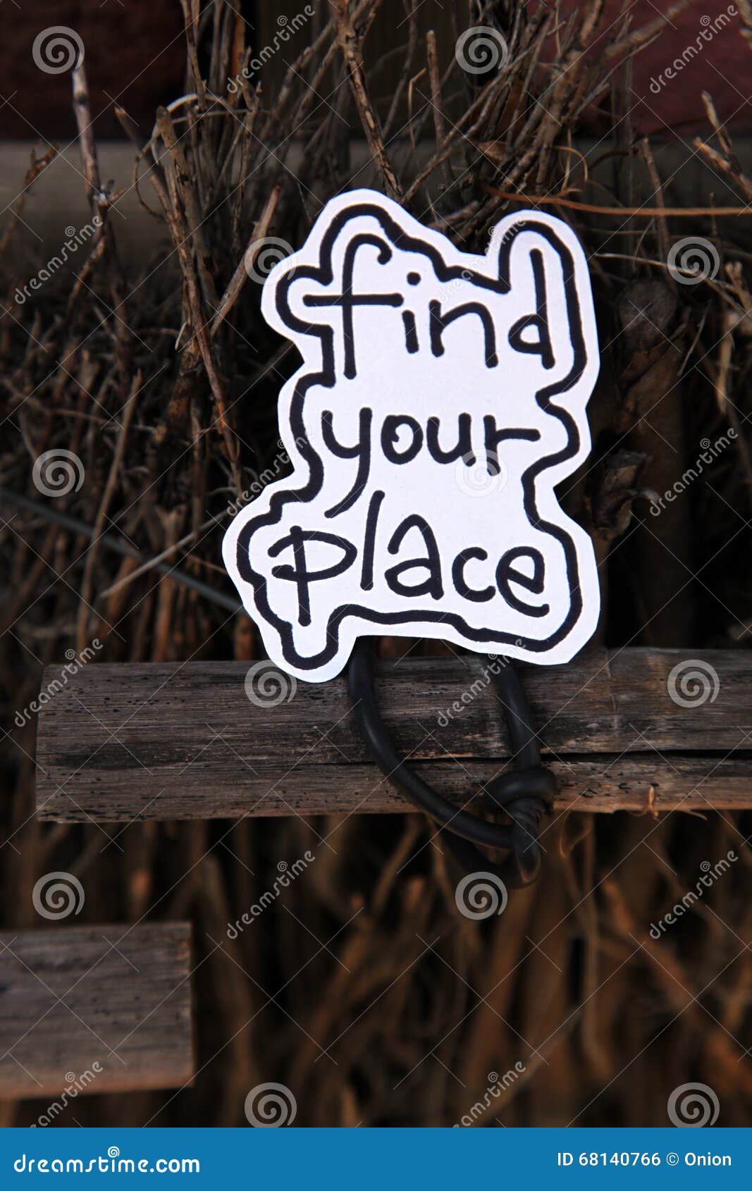 Handwritten Words Find Your Place Stock Photo - Image of green, color ...