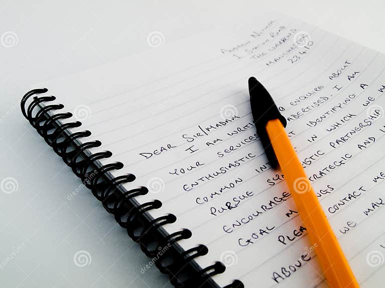 Handwritten Writing a Letter on Lined Paper Stock Photo - Image of ...