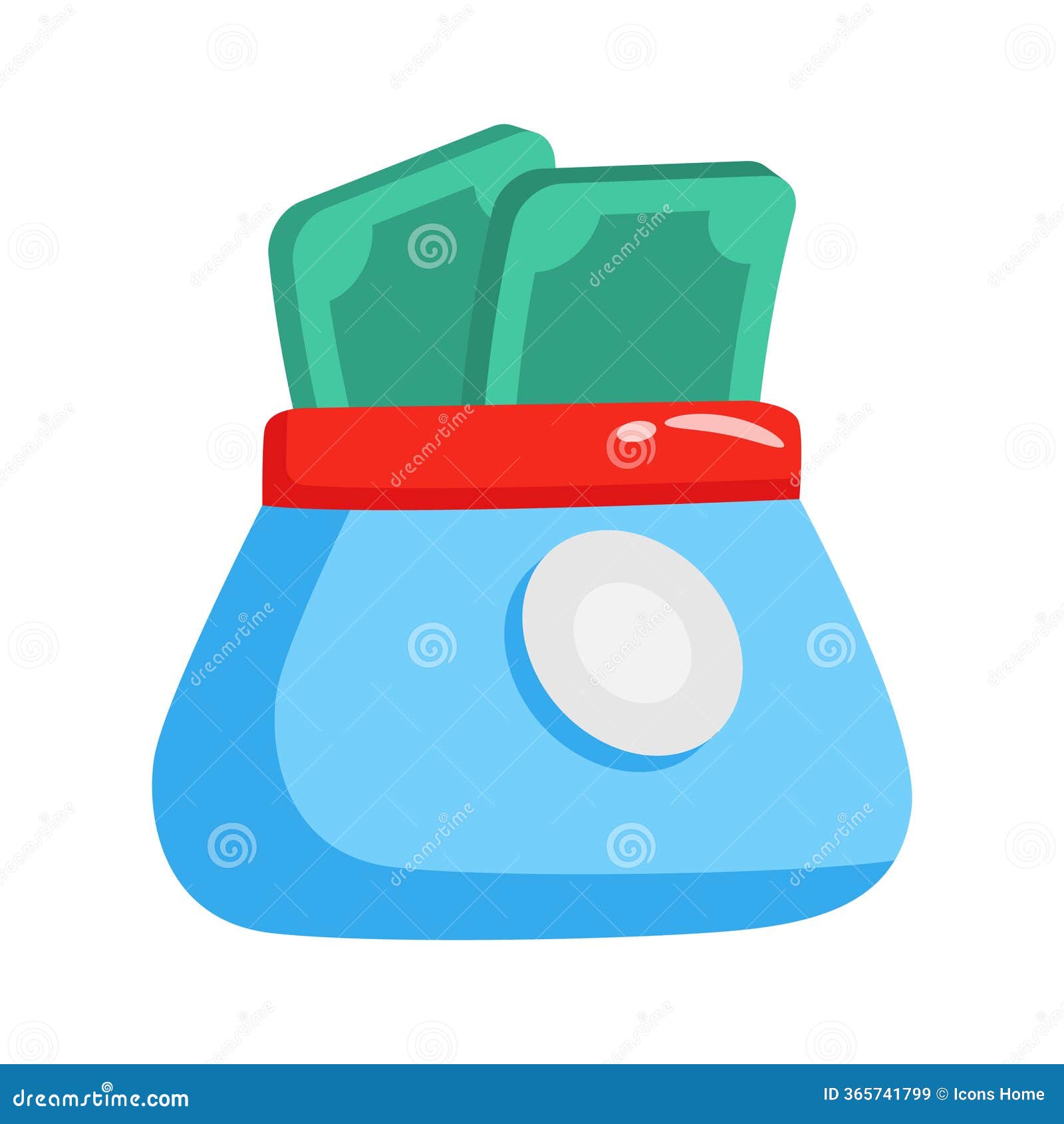 Money Pouch Clipart White Background. Money Pouch Flat Icon Stock Photo ...