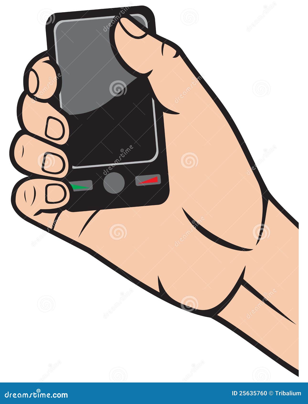 Handy in der Hand vektor abbildung. Illustration von hand - 25635760