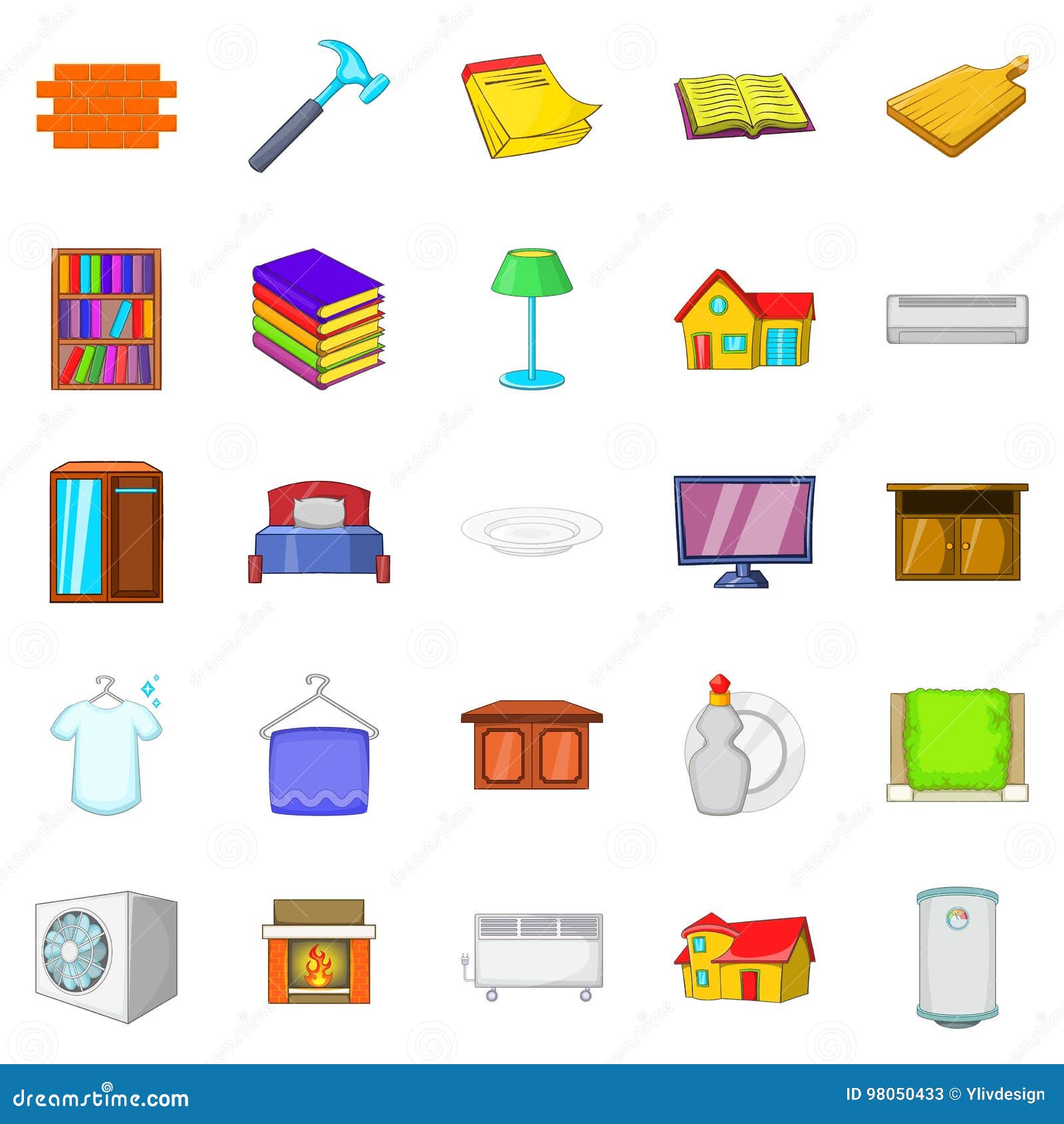 Handy Icons Set, Cartoon Style Stock Vector - Illustration of icons ...