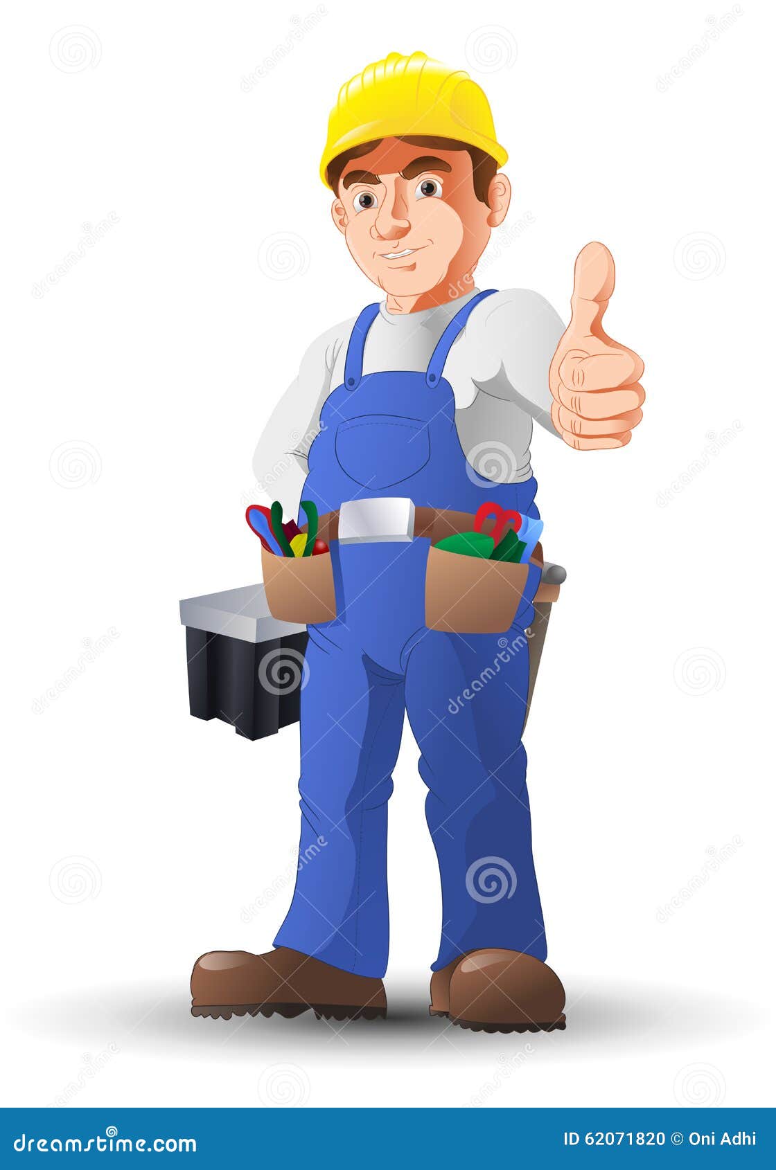 Handy Man Construction Worker Thumb-up Stock Illustration ...