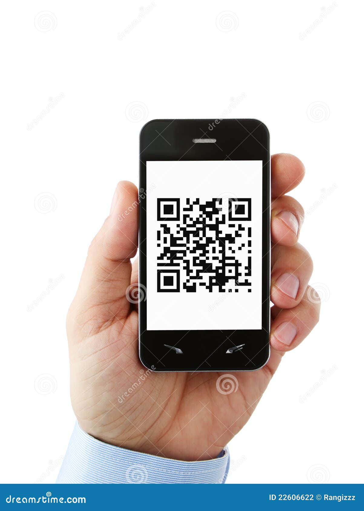 Handy Mit QR Code Auf Dem Bildschirm Stockfoto - Bild von leer, digital ...