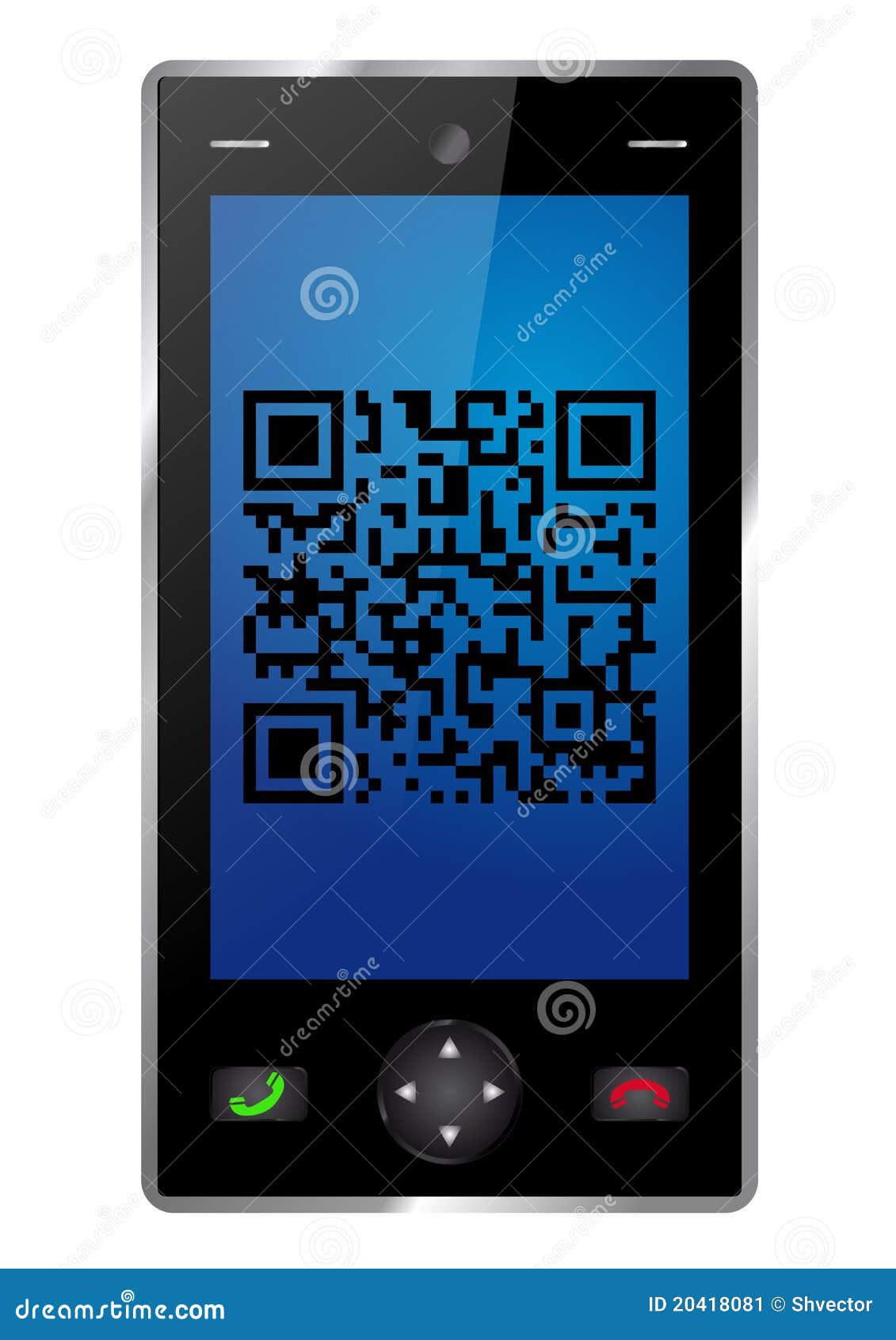 Handy with QR Code stock vector. Illustration of commerce - 20418081
