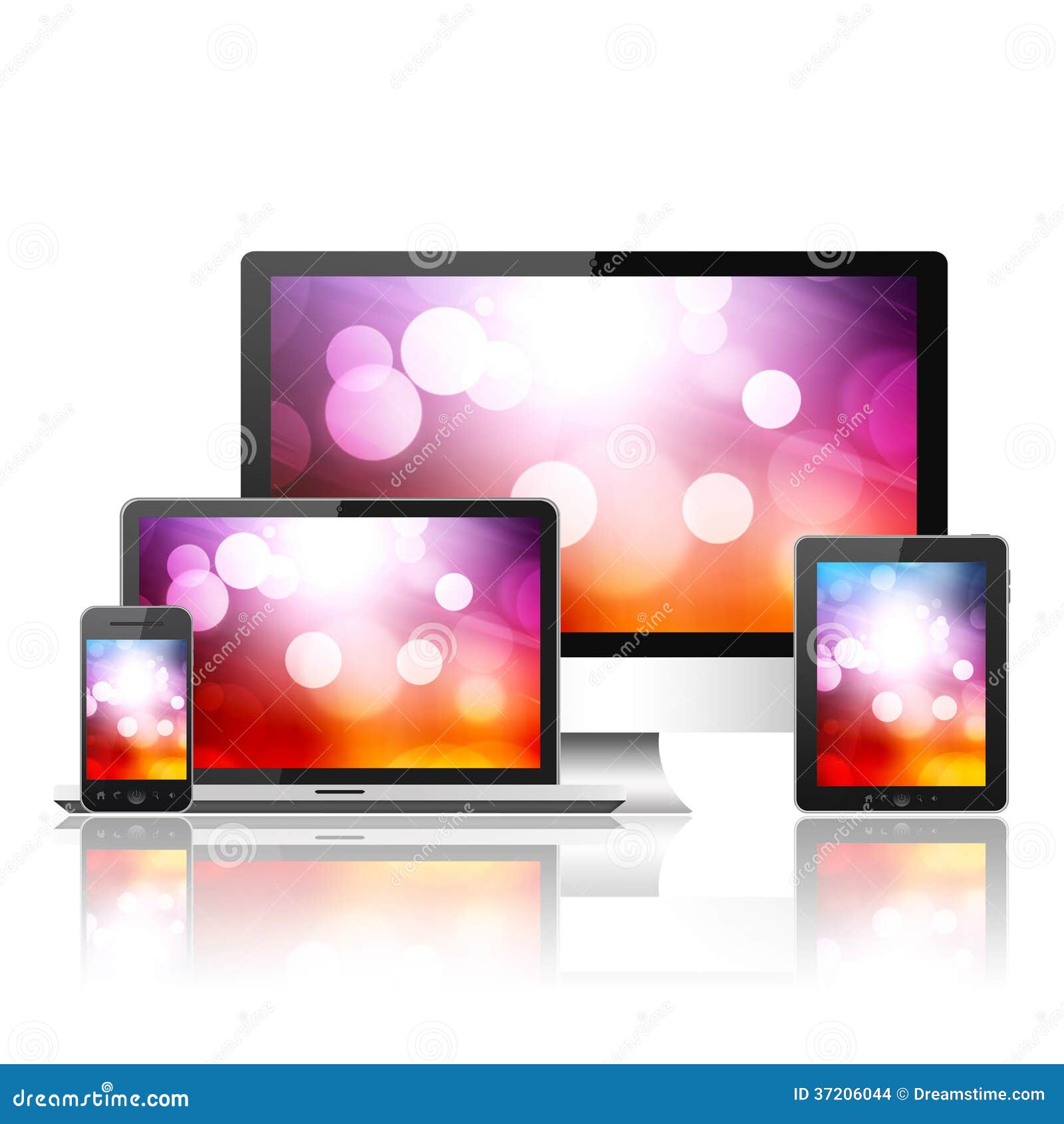 Handy, Tabletten-PC, Laptop Und Computer Stock Abbildung - Illustration ...