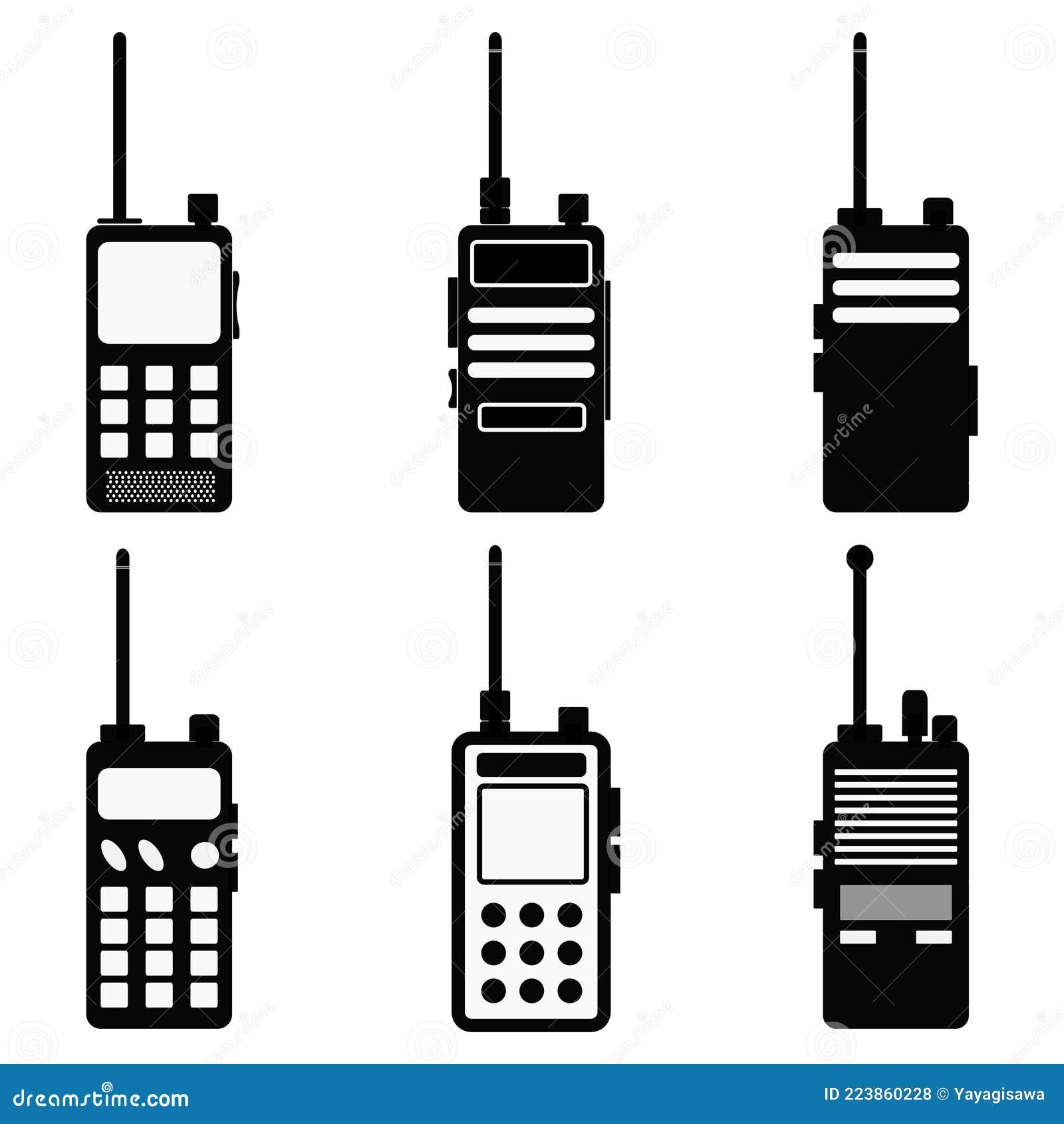 Handy Talky Illustration Vector Set of Various Types Stock Vector ...