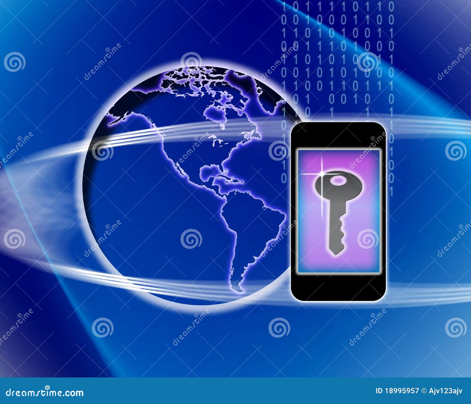 Handy-Taste zur Welt stock abbildung. Illustration von kommunikation ...