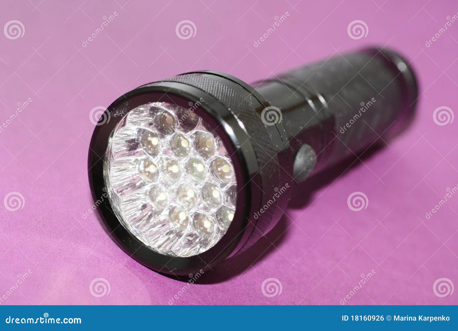 Handy torch with LED stock photo. Image of black, flashlight - 18160926