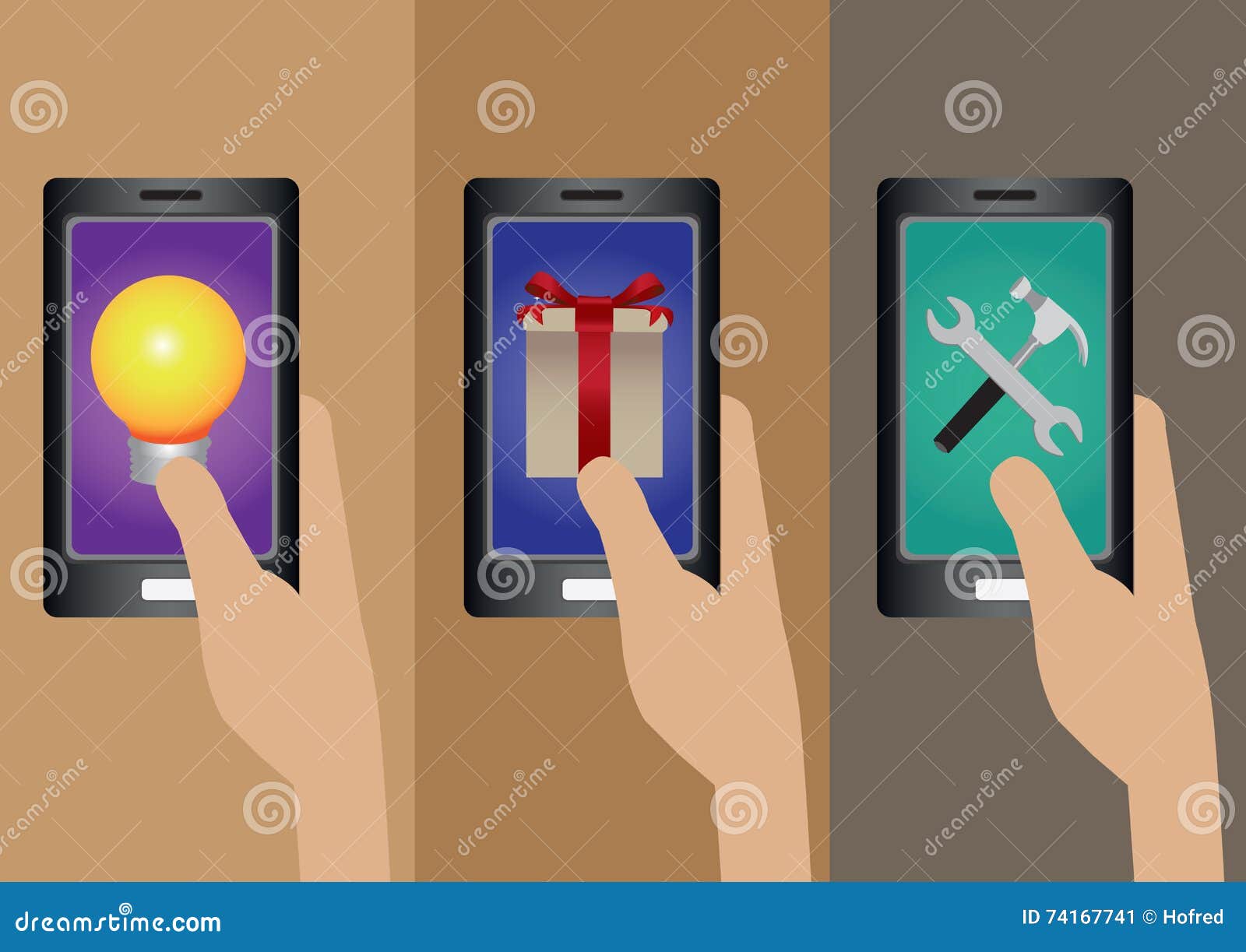 Handy-Web-Anwendungs-Software-Vektor-Illustration Vektor Abbildung ...