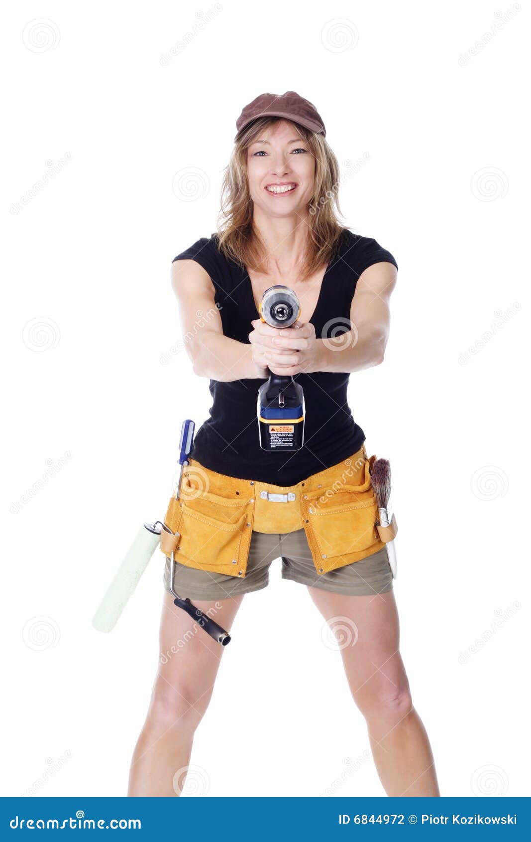Handy woman stock photo. Image of happy, friendly, construction - 6844972