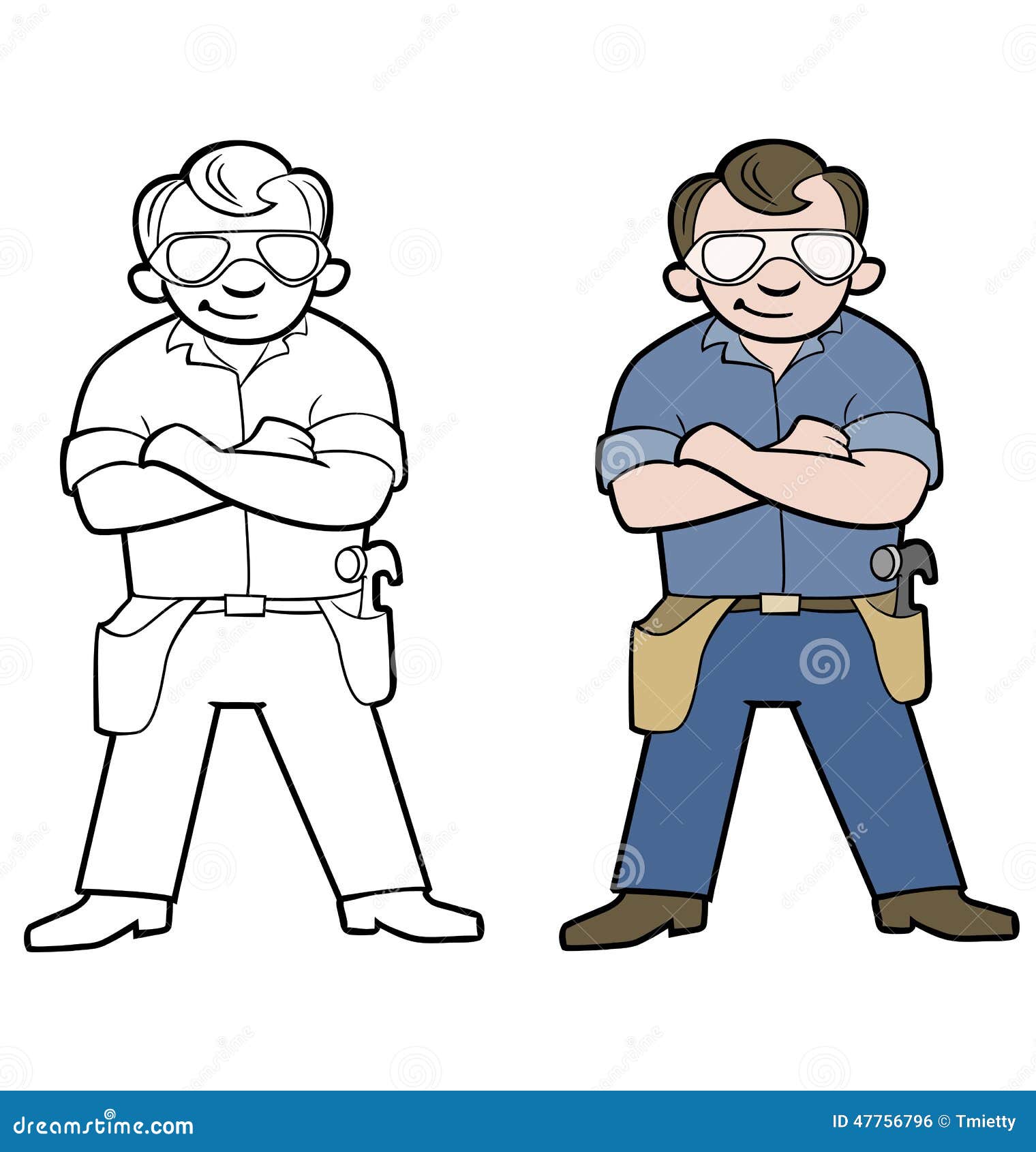 Handyman cartoon stock vector. Illustration of confident - 47756796