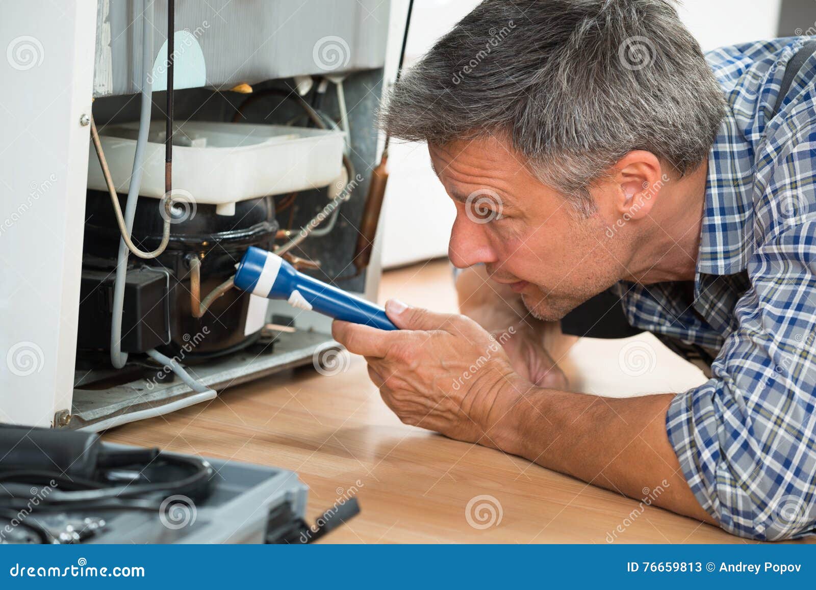 Refrigerator Repair. Freezer Compartment Back Panel Removed. Evaporator ...