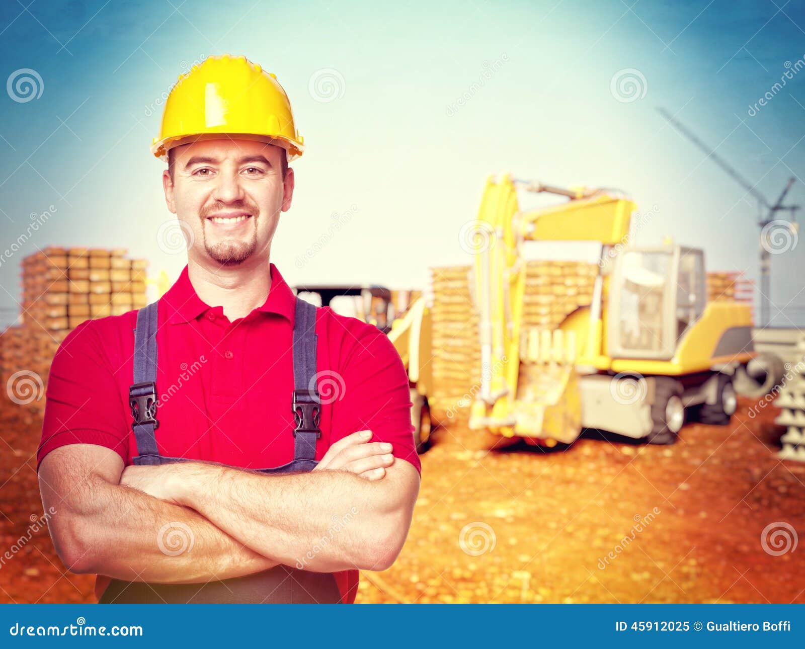 Handyman at Construction Site Stock Image - Image of building, handyman ...