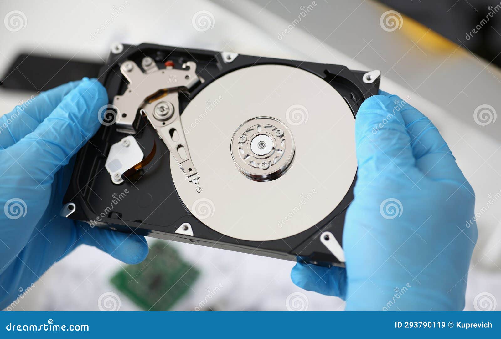 Handyman Hold Disassembled Hard Drive from Computer, Hdd and Reader ...