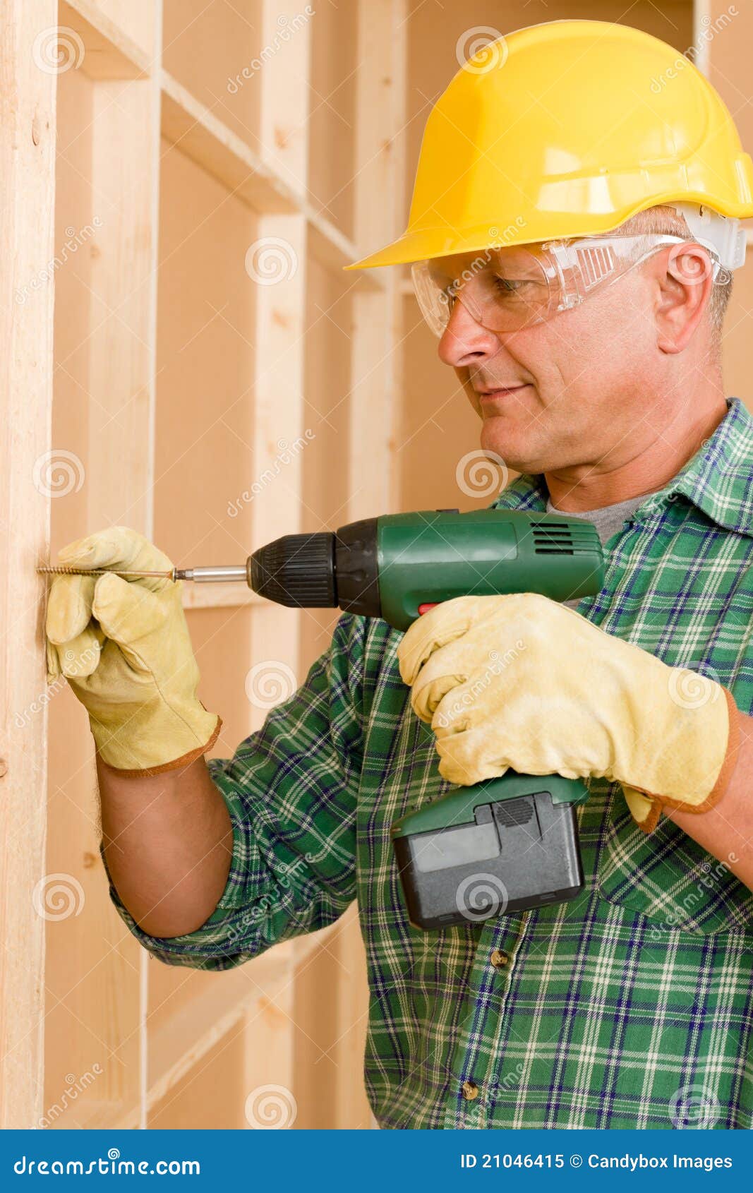 Handyman Home Improvement Working with Screwdriver Stock Image - Image ...