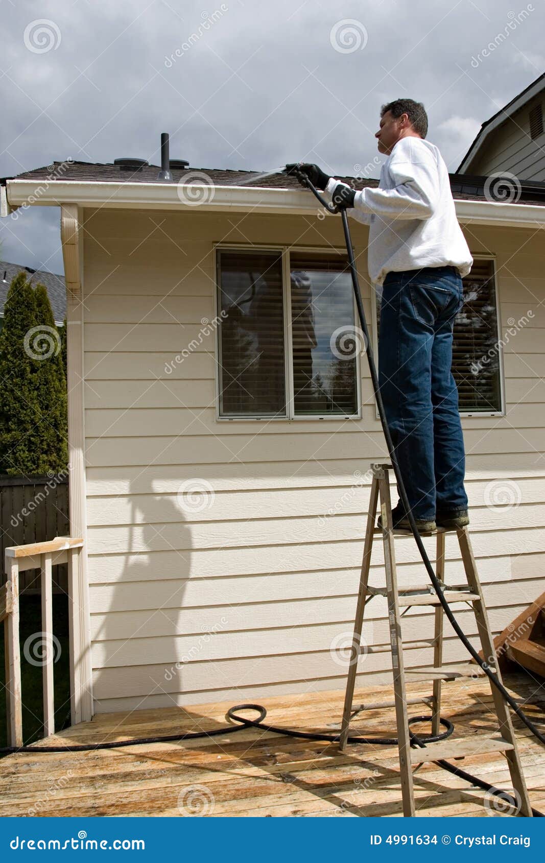 Handyman home maintenance stock photo. Image of ladder - 4991634